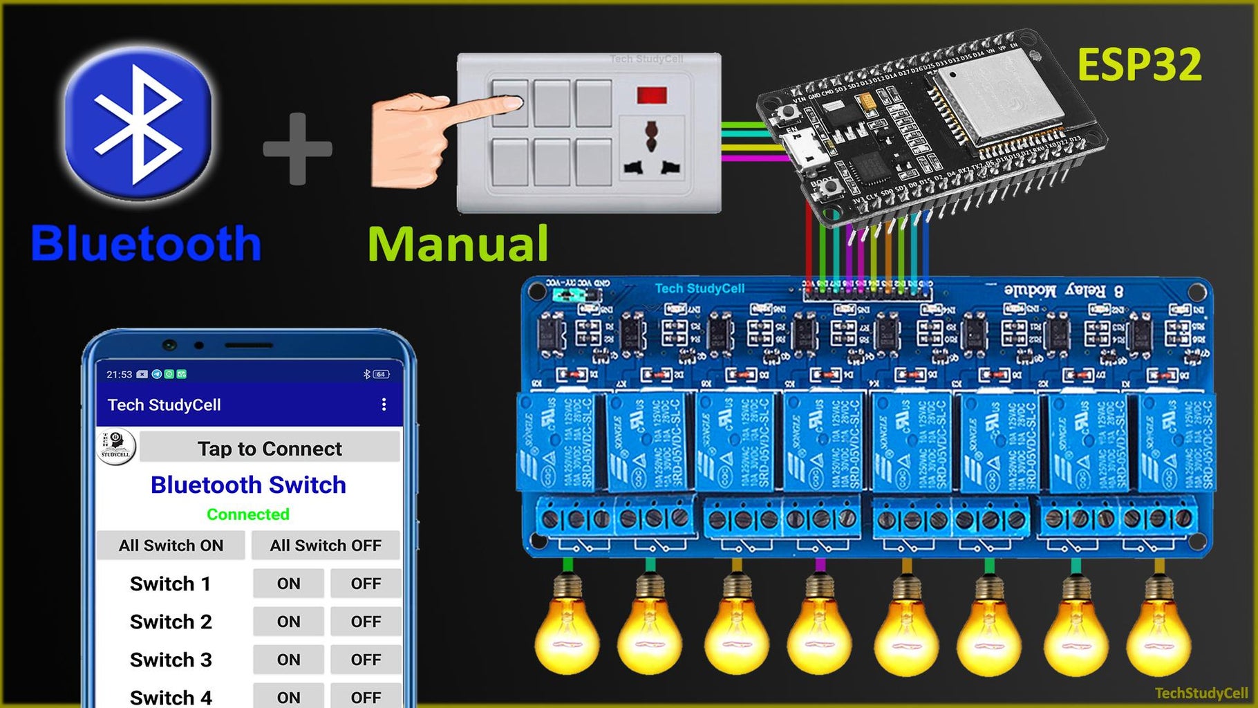Esp32 Bluetooth Home Automation With Manual Switch 8 Steps Instructables