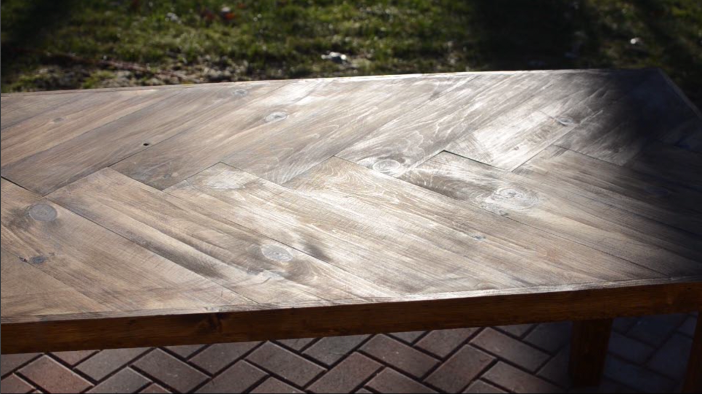 $20 Full Build Herringbone Dinner Table : 14 Steps (with Pictures ...