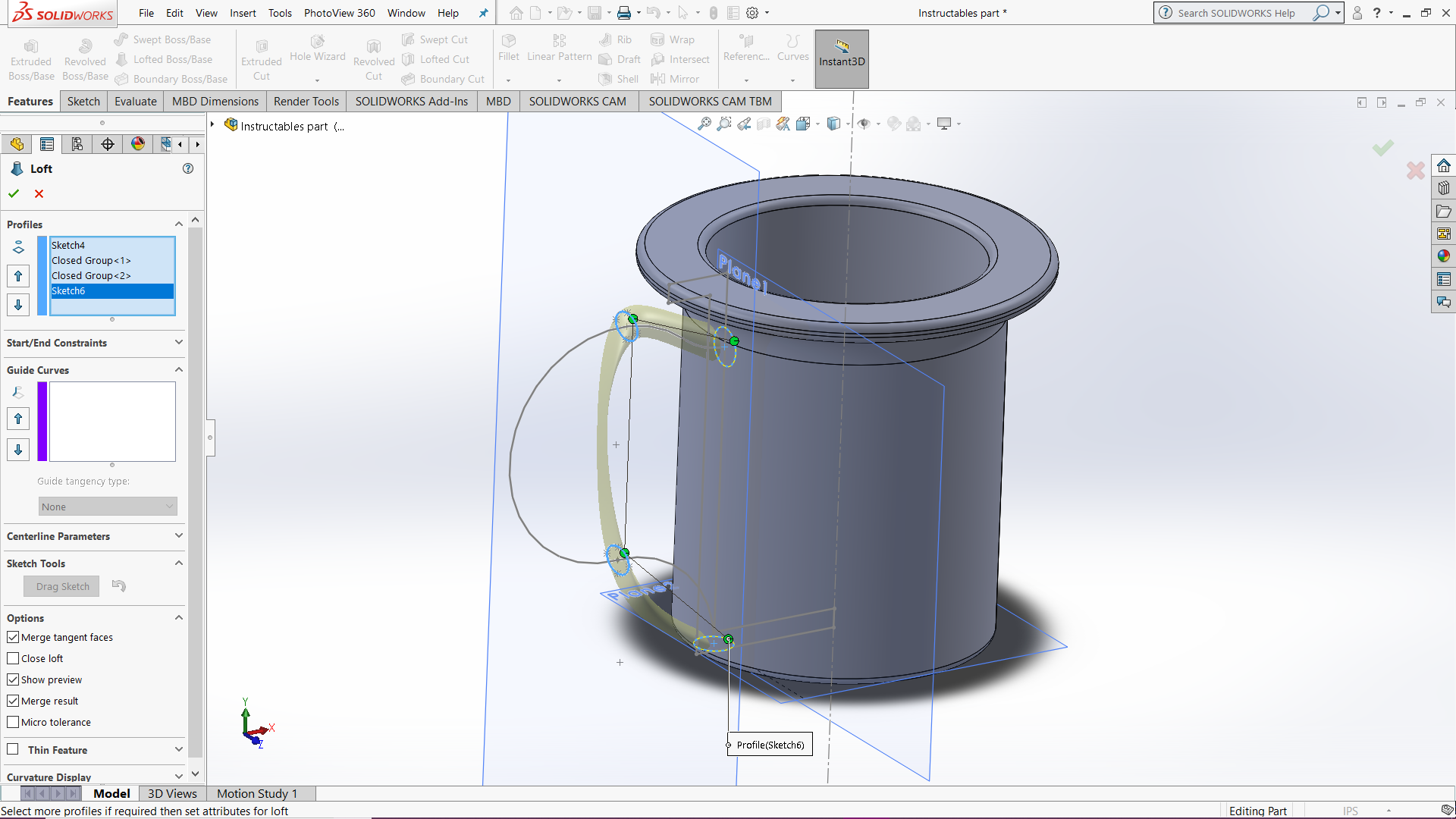 Differentiating Between the Sweep and Loft Commands on Solidworks 2020 ...