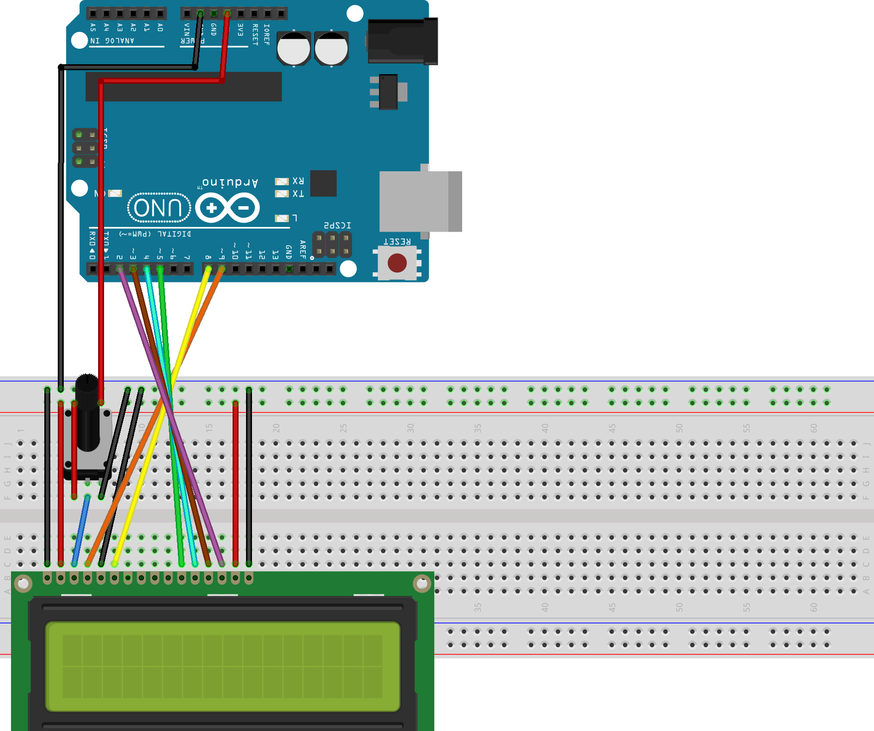 Displaying Text On 16×2 Lcd With Arduino 3 Steps Instructables