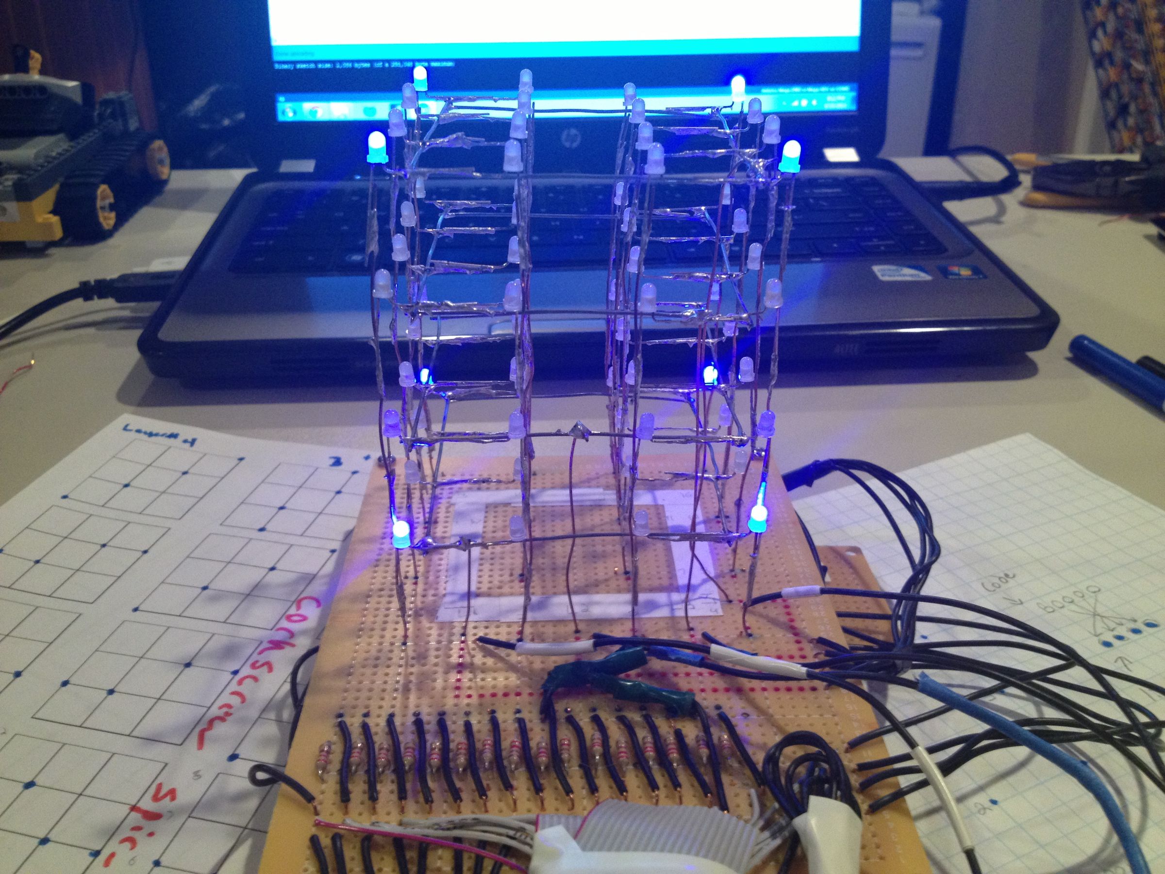 How to Write Your Own 4x4x4 LED Cube Show for Arduino : 6 Steps ...