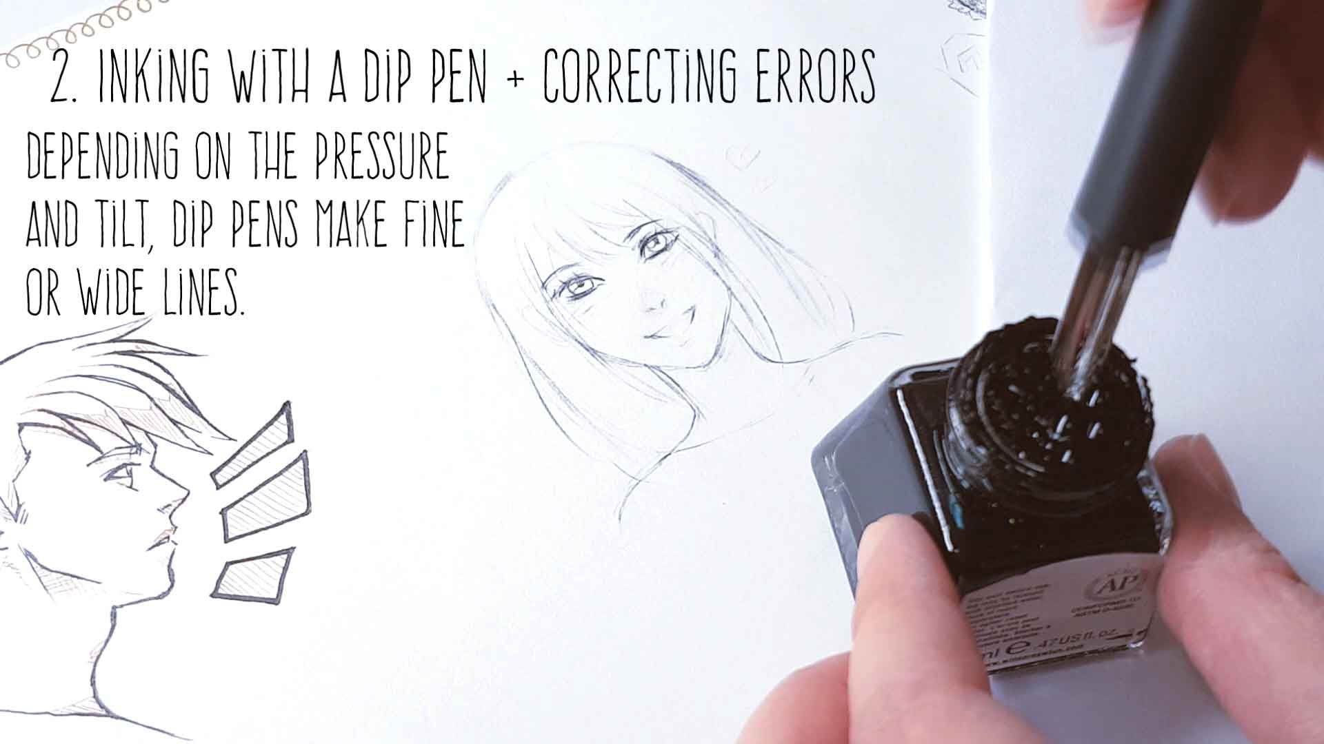 HOW TO INK YOUR ARTWORKS - Drawing Tutorial for Beginners : 4 Steps ...
