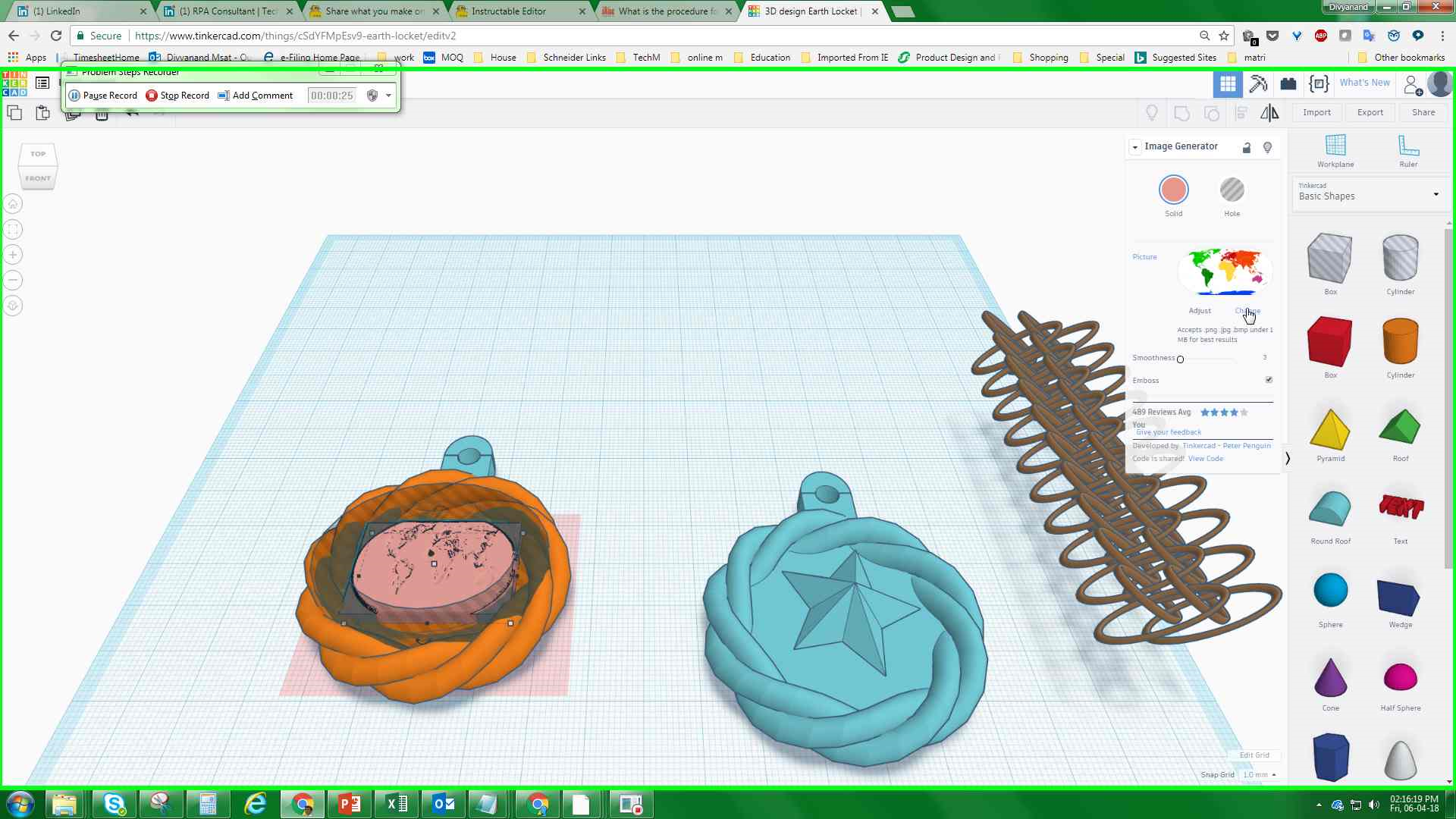 Tinkercad CADPlanet Earth Locket : 3 Steps - Instructables
