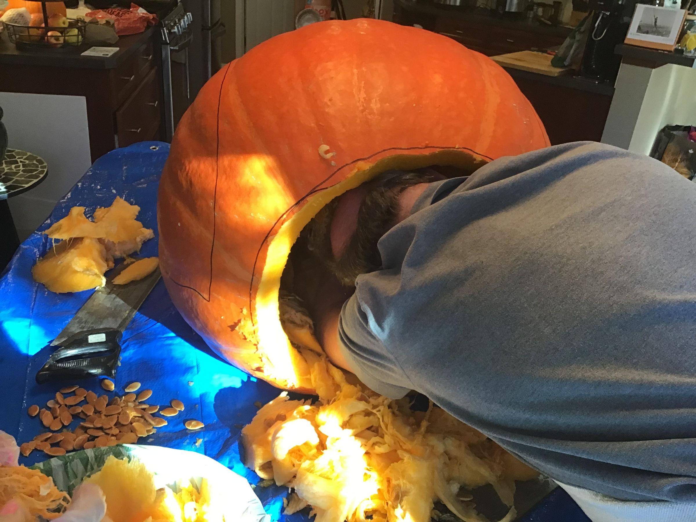 How to Carve a Pumpkin Over 100 Pounds! : 14 Steps (with Pictures ...