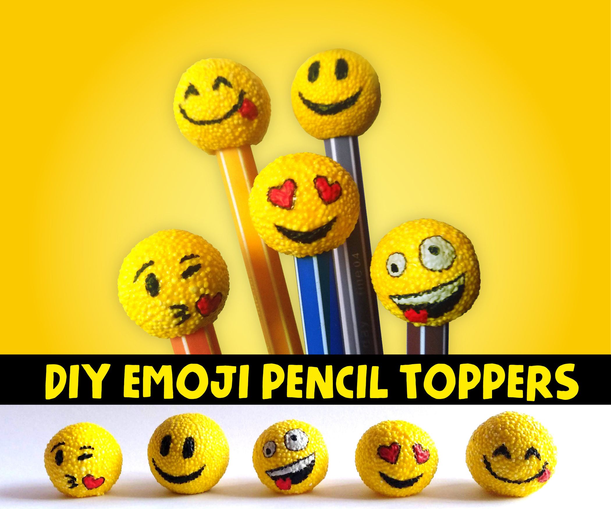 YELLOW - DIY Emoji Pencil Toppers : 6 Steps - Instructables