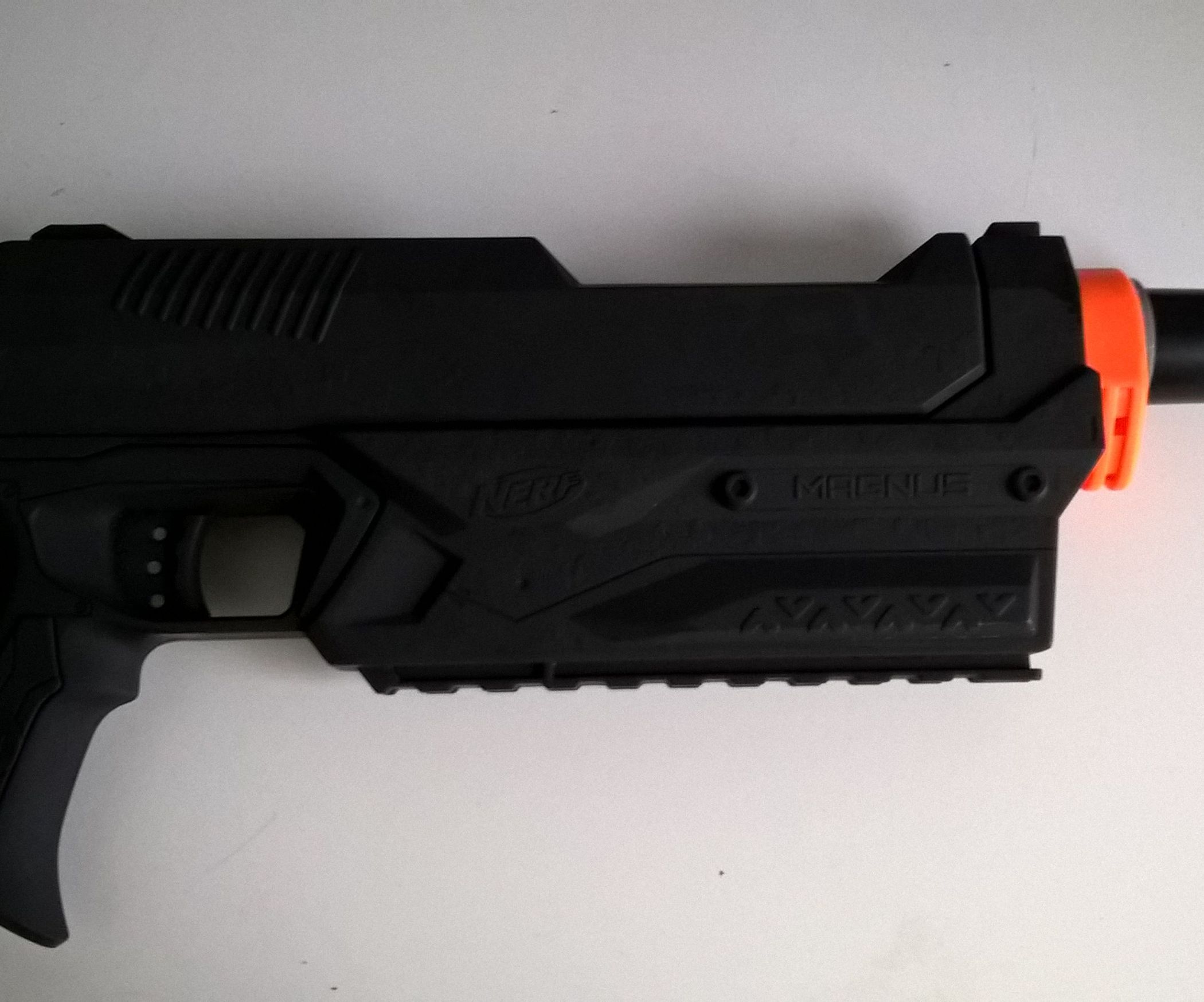 *SUPER EASY* Nerf Mega Magnus BlackOps Paintjob With Removable Silencer : 4 Steps - Instructables