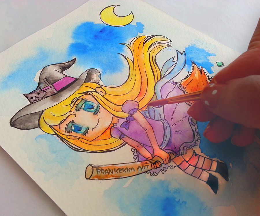 HALLOWEEN SPECIAL: How to Draw Chibi Witch ( SECOND PART: COLORING ...