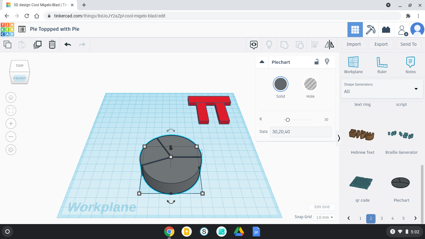 Pie Topped With Pi Using Tinkercad : 7 Steps - Instructables