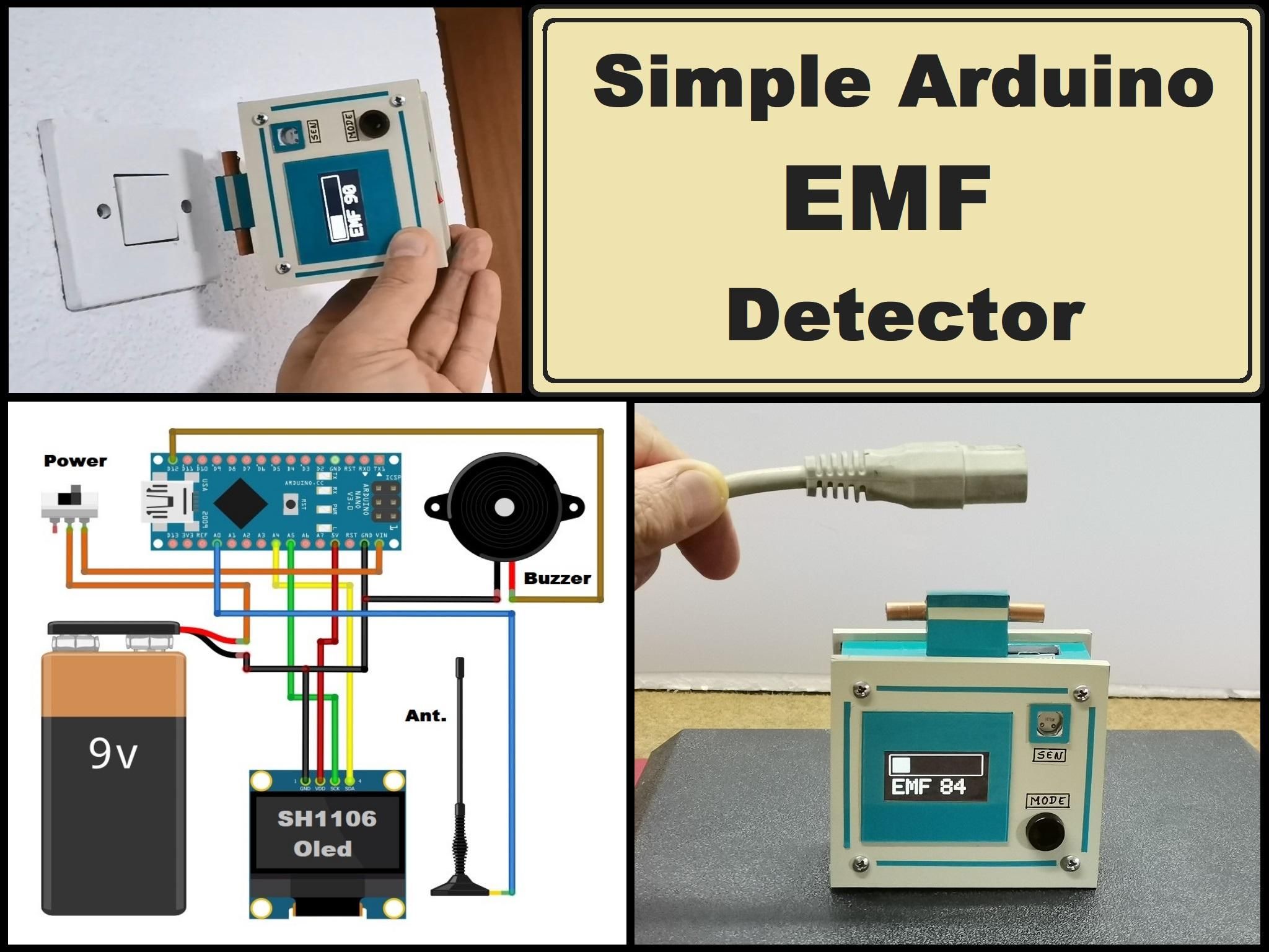 DIY Simple Arduino EMF (electromagnetic Field) Detector : 4 Steps ...
