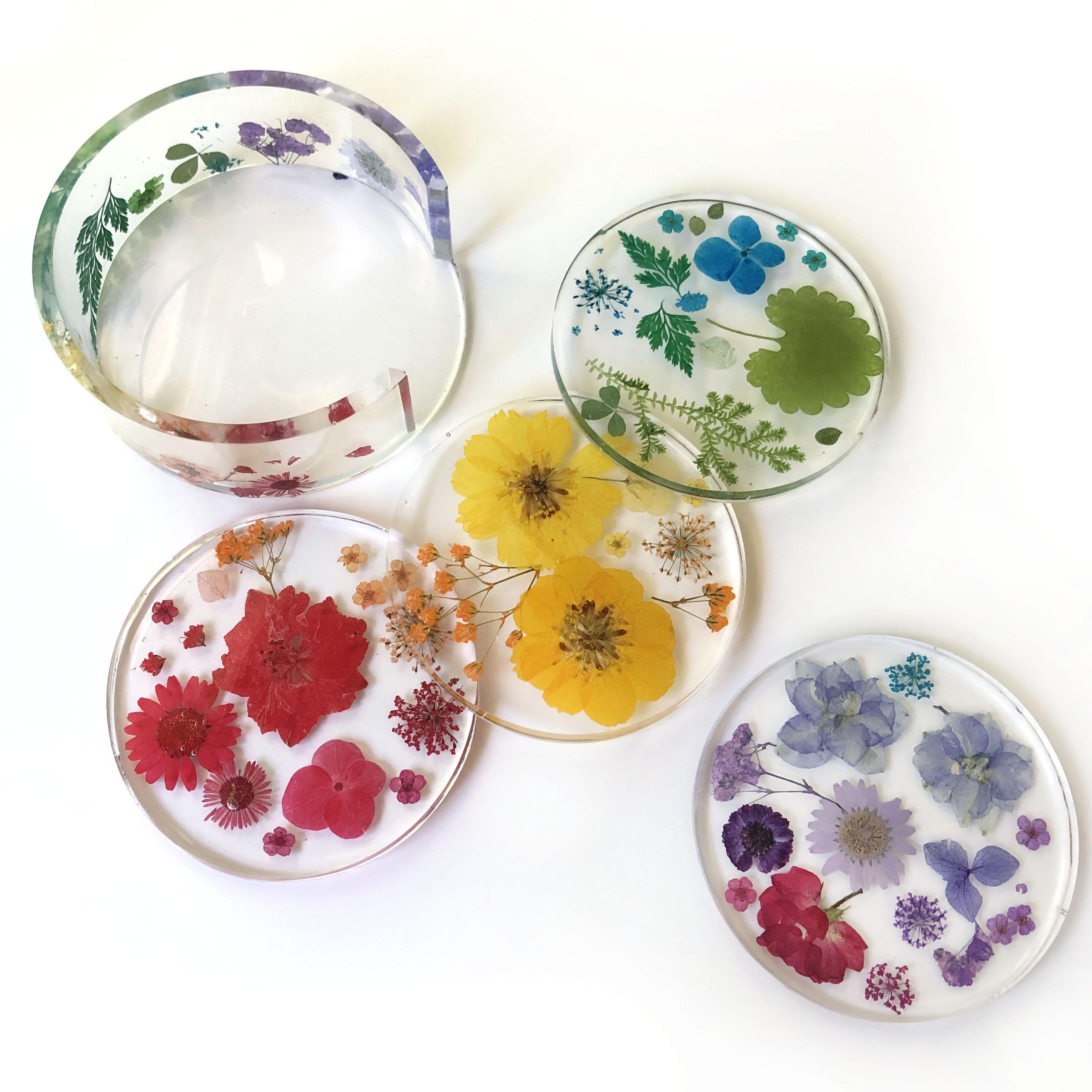 Ultimate Rainbow Dried Flowers & Resin Coaster Set : 11 Steps (with ...