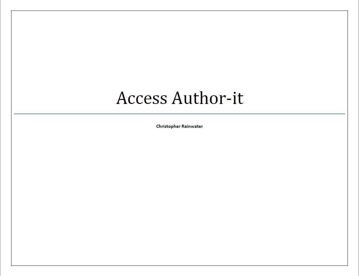 Access Author-it (SQL Cloud) - Instructables