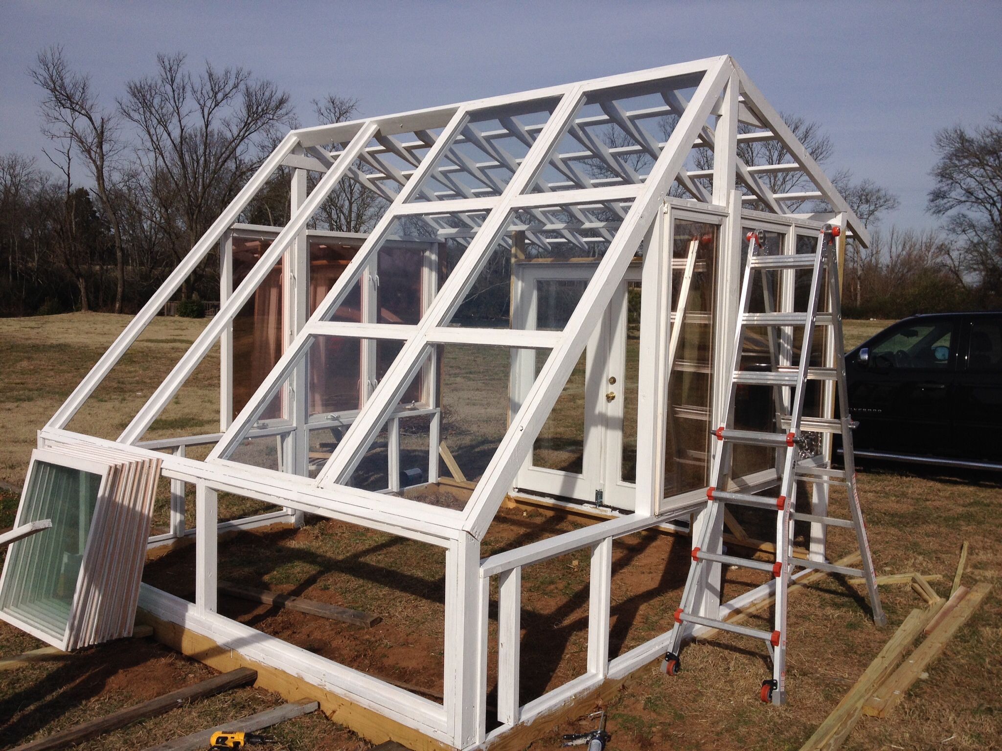 Backyard Greenhouse From Reclaimed Windows : 9 Steps (with Pictures ...