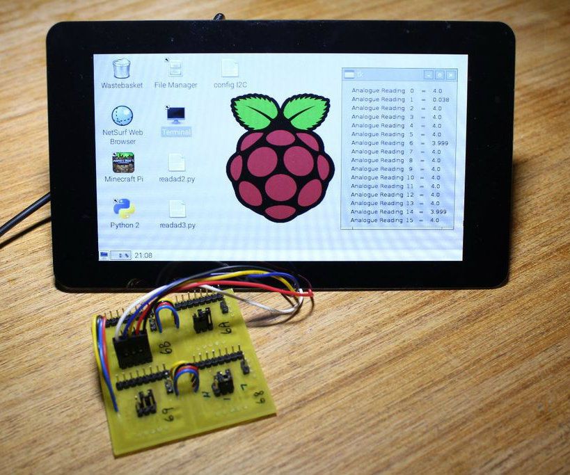 Raspberry Pi Analogue to Digital A/D Conversion Board and GUI Voltage ...