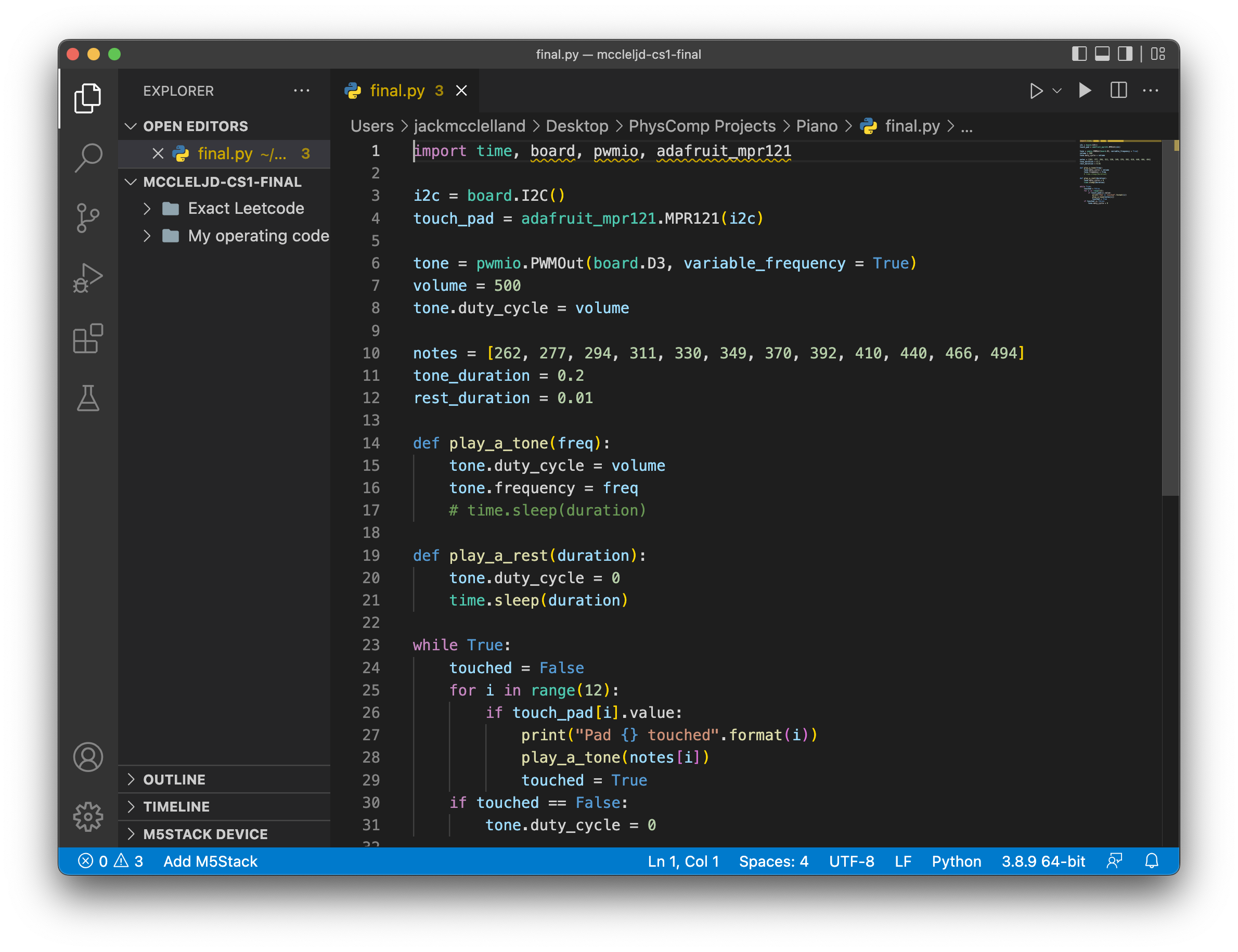 Piano for Campus School Project With Arduino Nano RP2040 + MPR121 : 4 ...