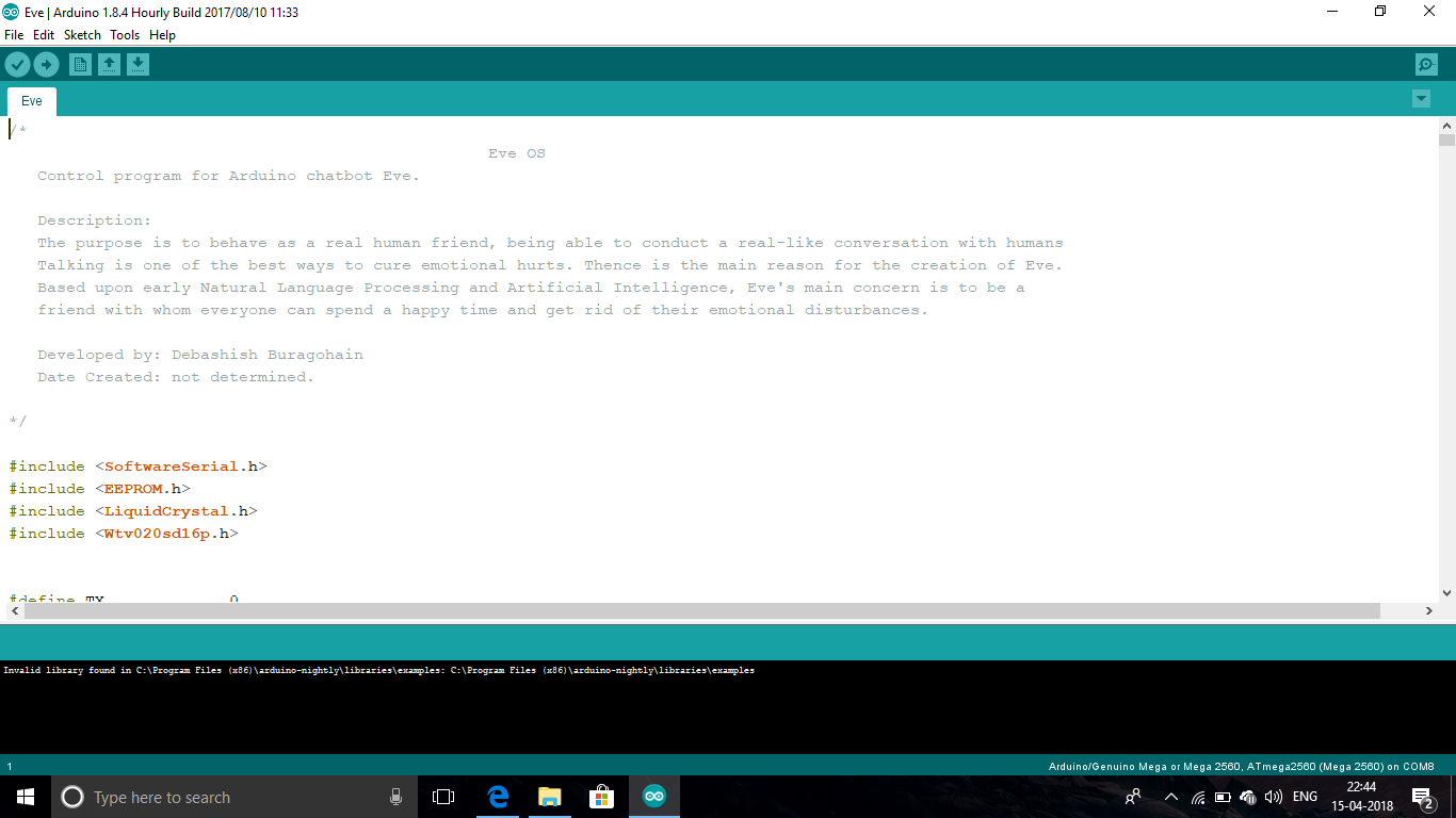 Eve, the Arduino Chatbot : 14 Steps (with Pictures) - Instructables