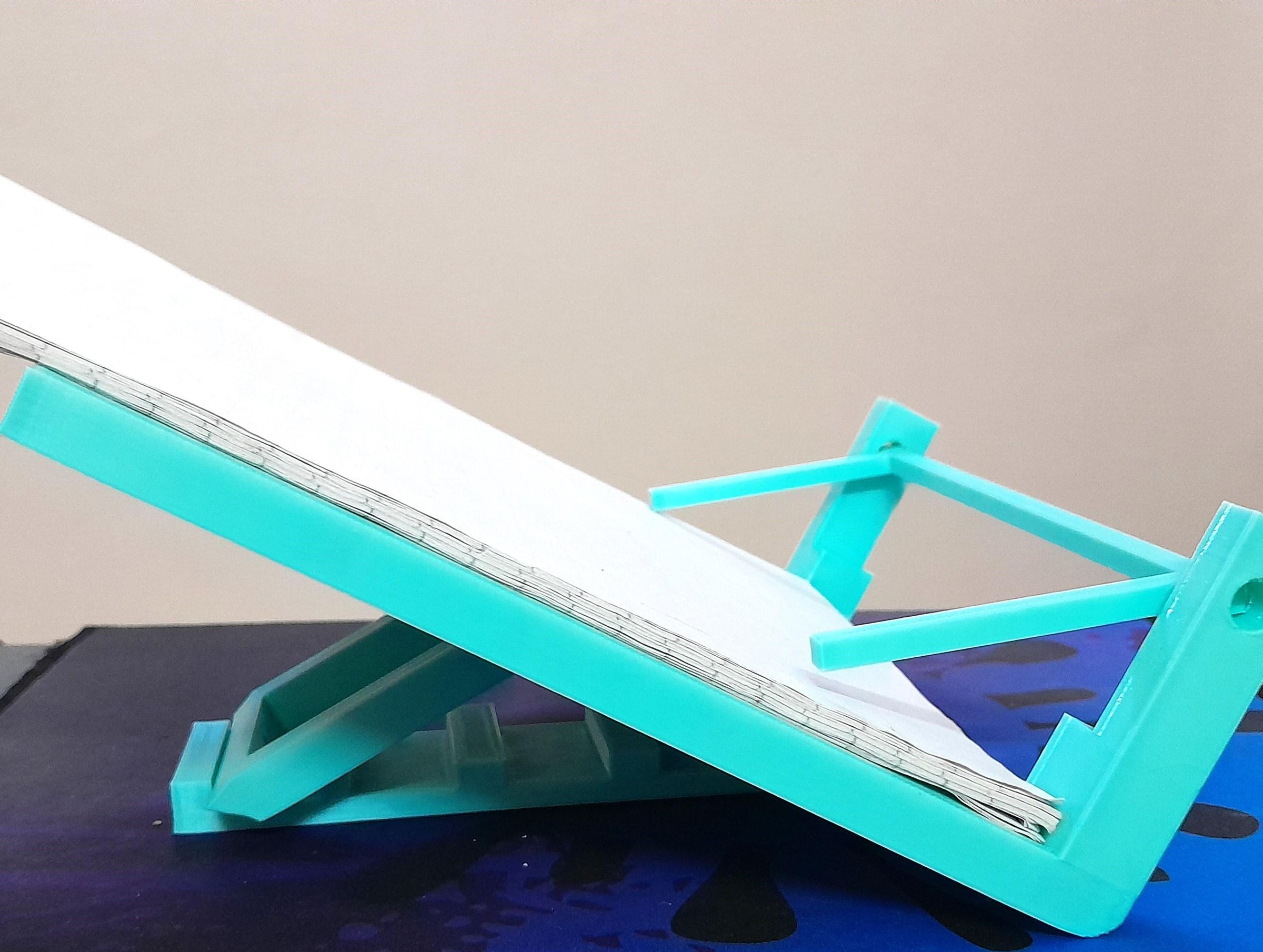 "Neck Relief" Ergonomic BookStand {3d Print} With Page Holding ...