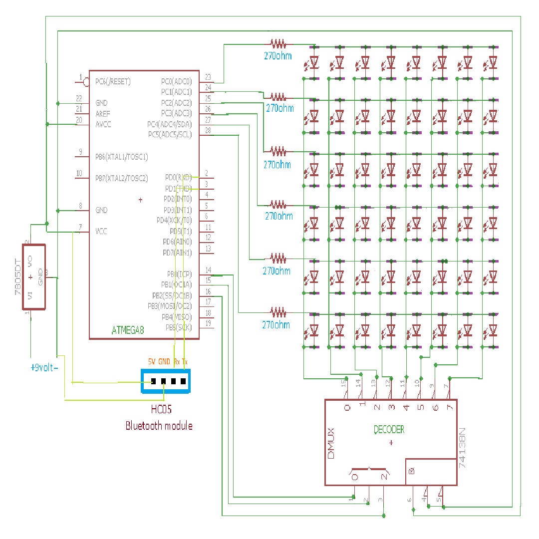 6*8 LED Display Using a Decoder and Atmega8 : 6 Steps (with Pictures ...