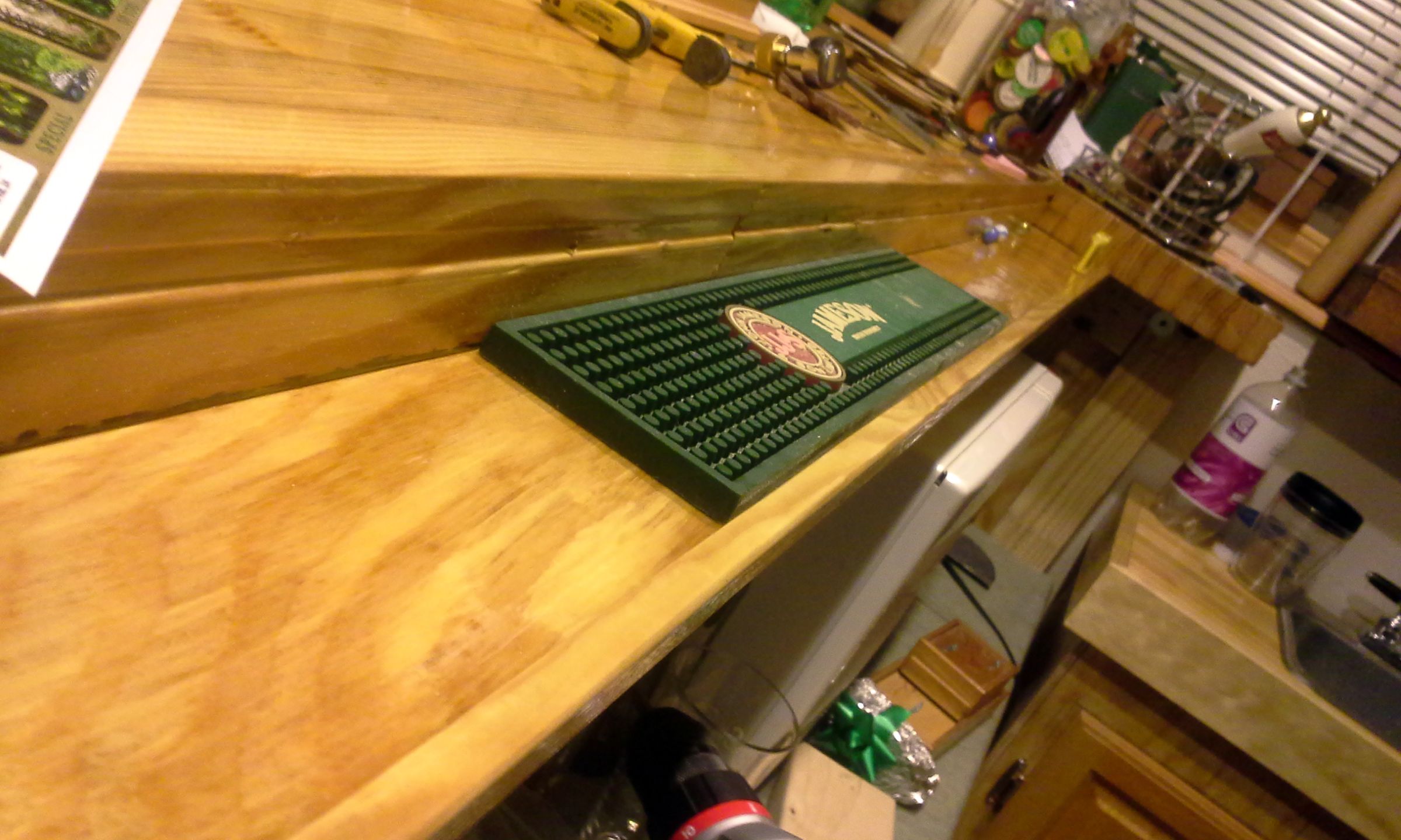 Home Bar With Reclaimed Bowling Alley Bar Top : 15 Steps (with Pictures ...