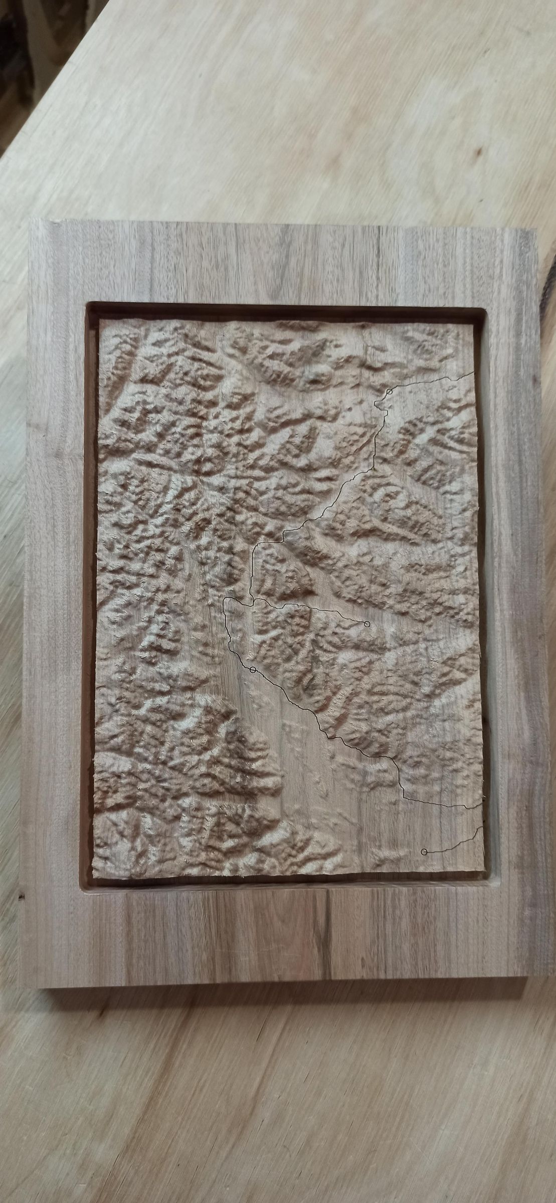 CNC Carved and Laser Engraved Topographic Map : 8 Steps (with Pictures ...