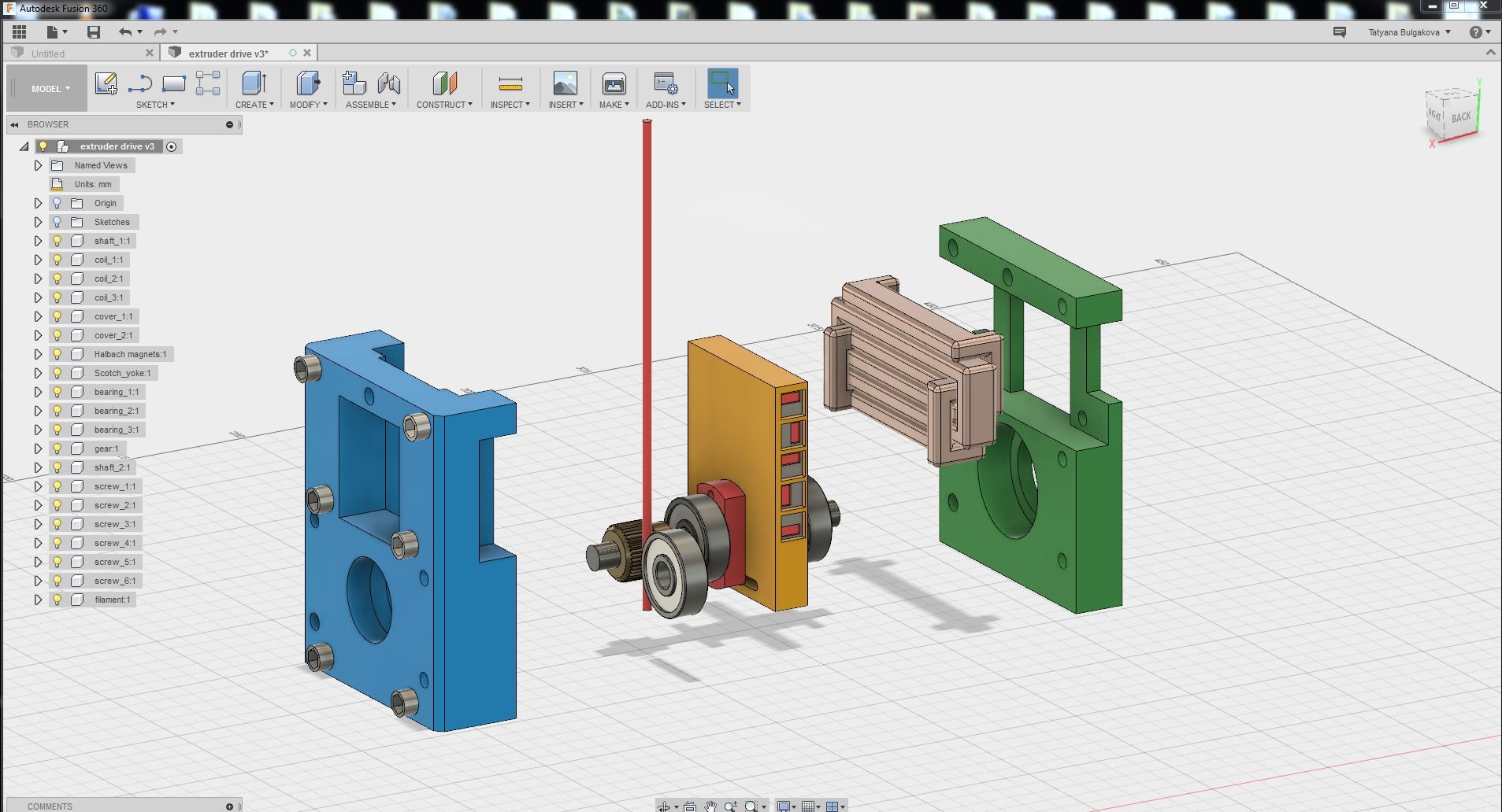 Linear Direct 3D Printer Extruder Drive. Fusion 360. : 8 Steps (with ...