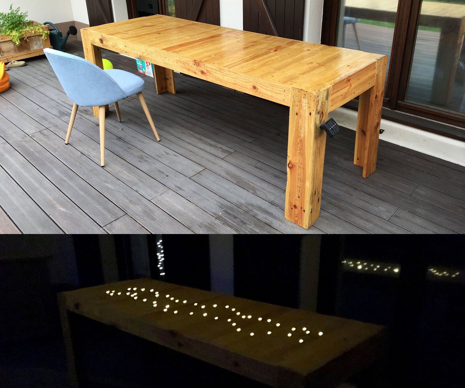 Pallet Dining Table With Solar Lights : 7 Steps (with Pictures ...