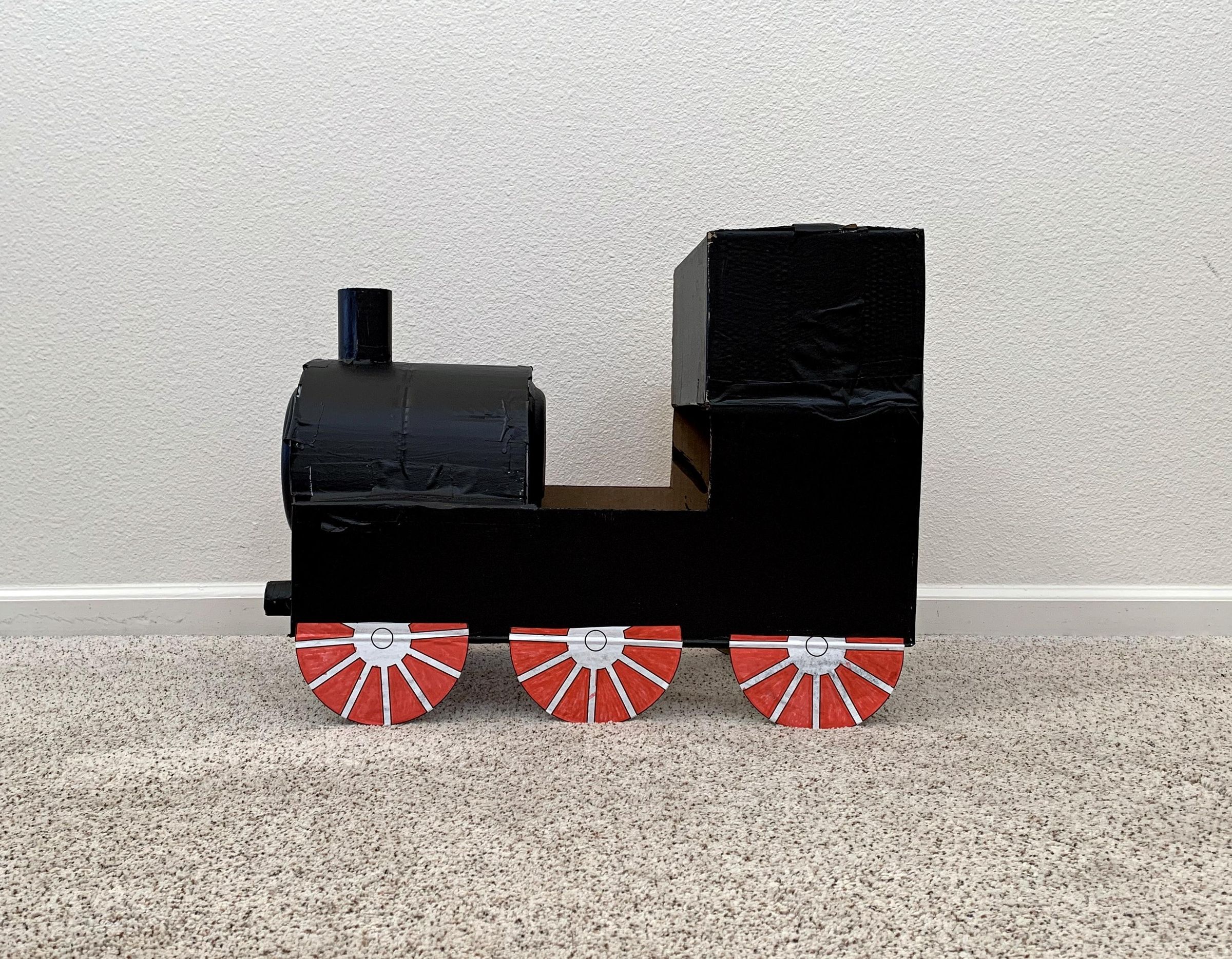 DIY Cardboard Train Engine Halloween Costume : 7 Steps (with Pictures ...