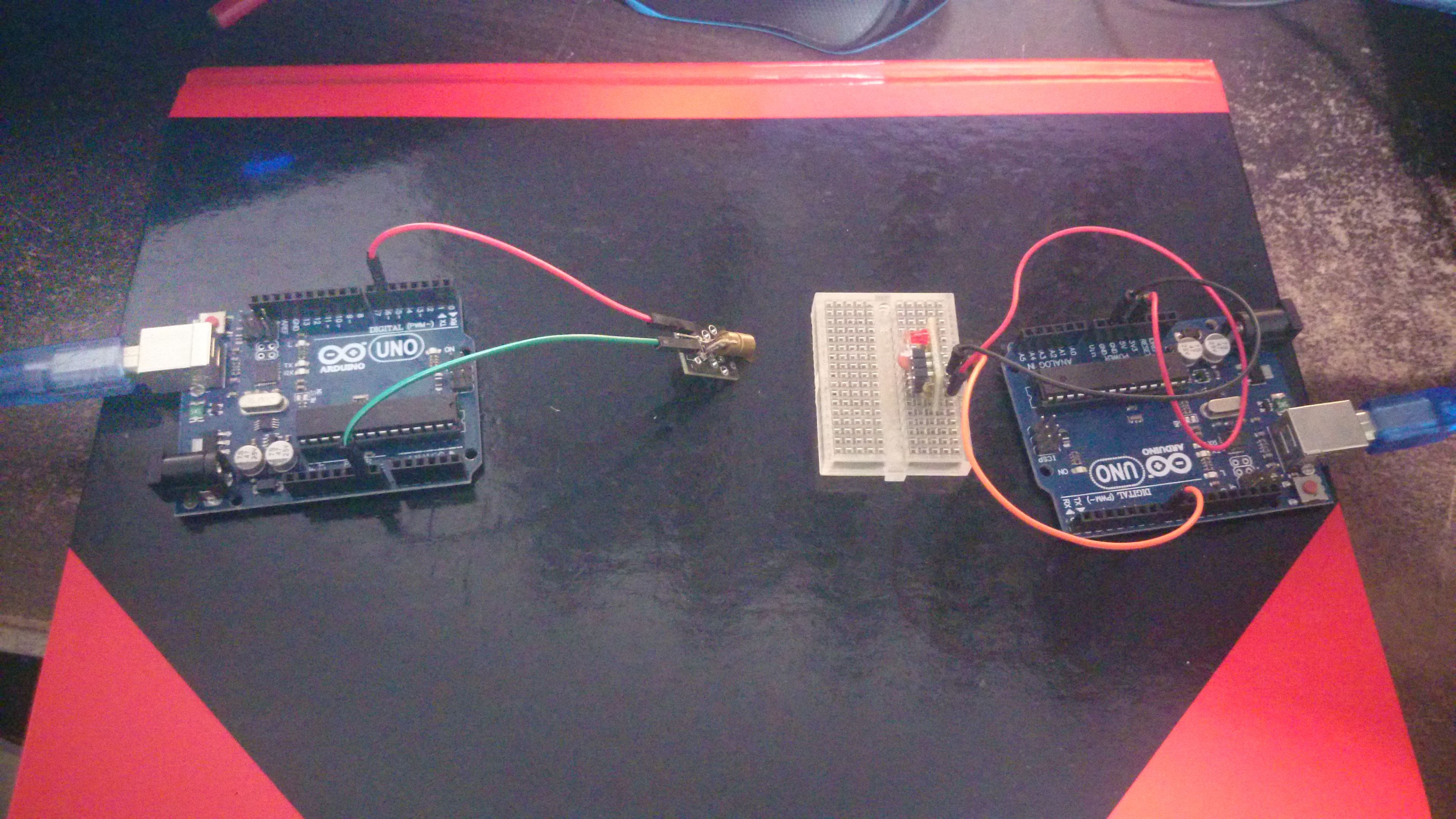 Arduino Encoded and Modulated Laser and Infrared Serial Communication ...