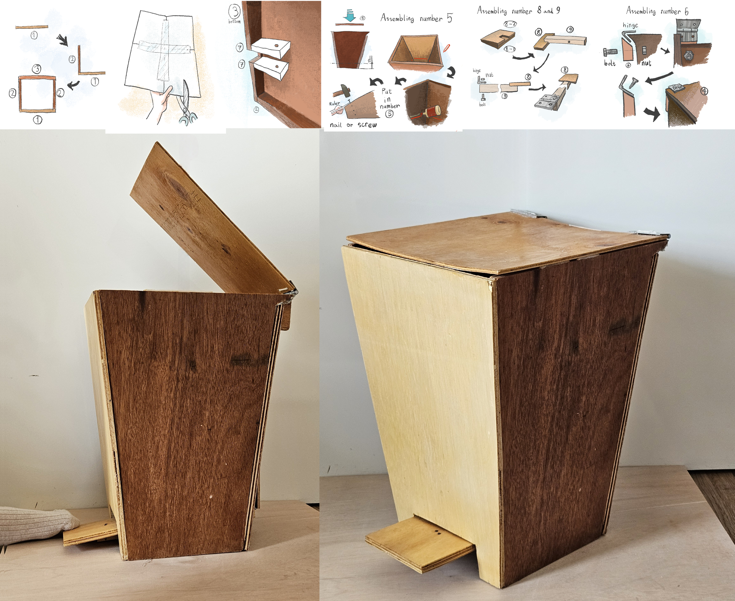 Build Your Own Button Trash Can!(with an Illustrated Manual) : 5 Steps ...