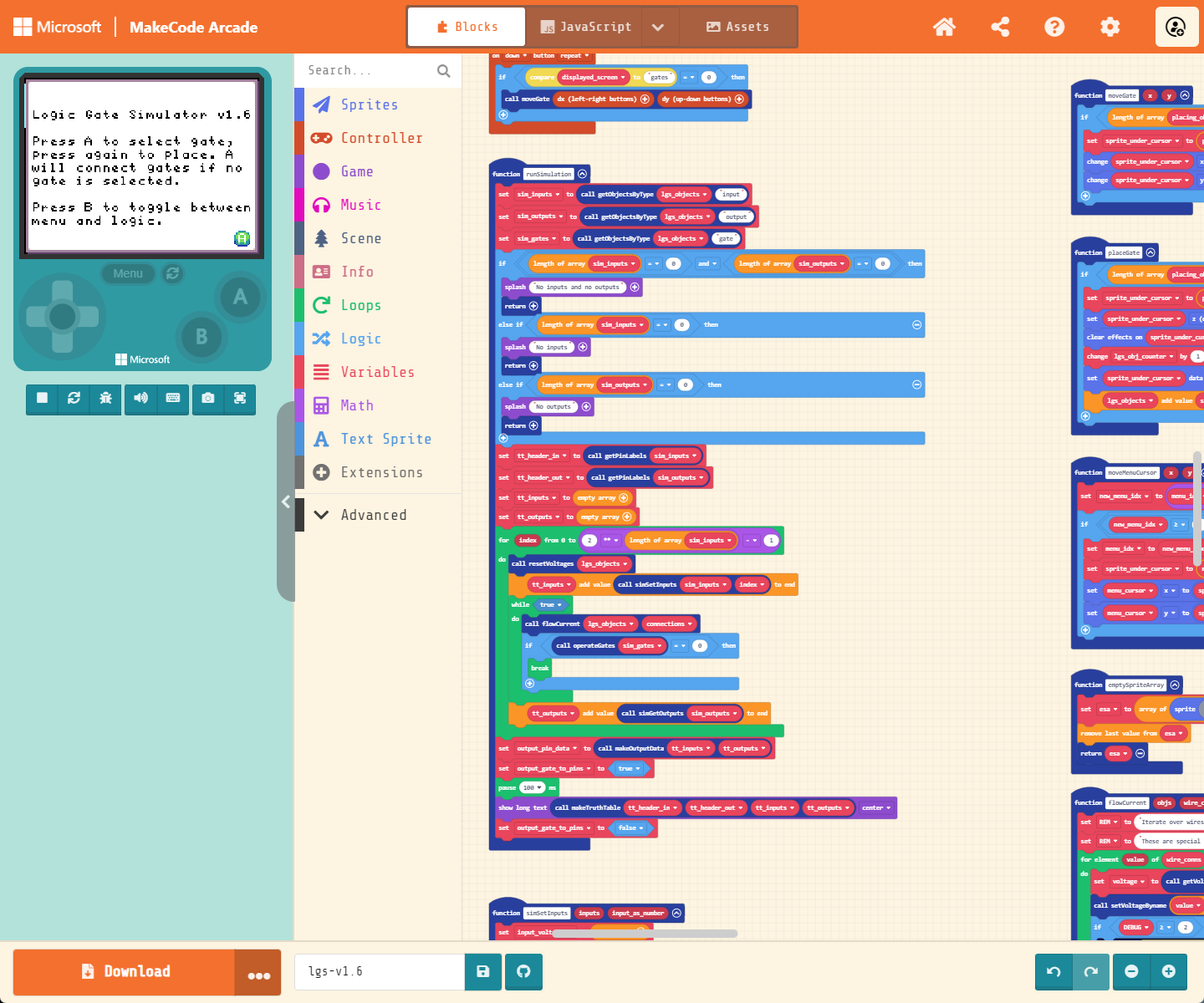 Logic Gate Simulator on Kitronik ARCADE for Micro:bit in MakeCode ...