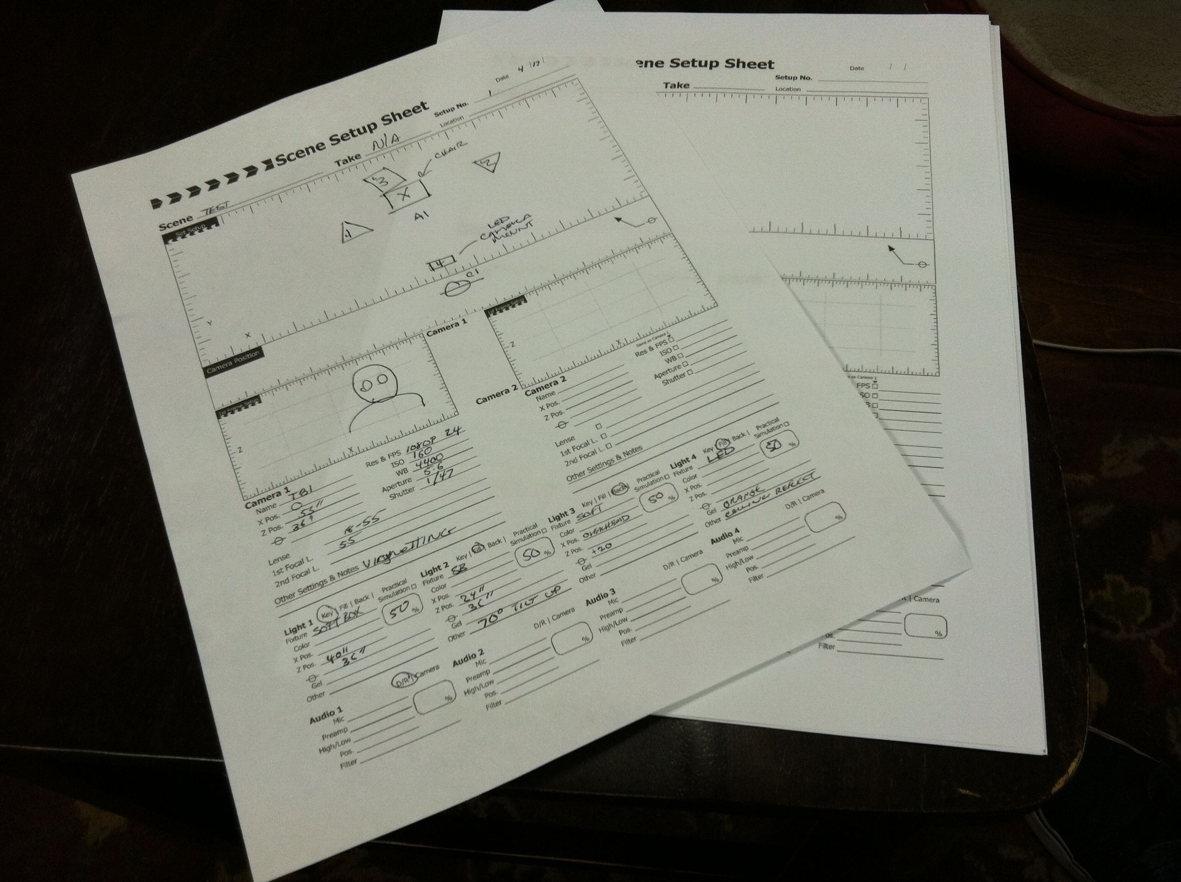 Set/Scene Setup Record Sheet - Instructables