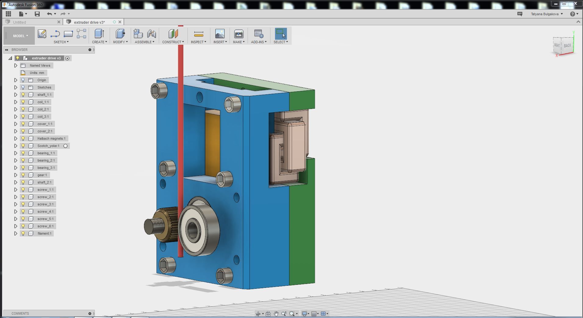 Linear Direct 3D Printer Extruder Drive. Fusion 360. : 8 Steps (with ...
