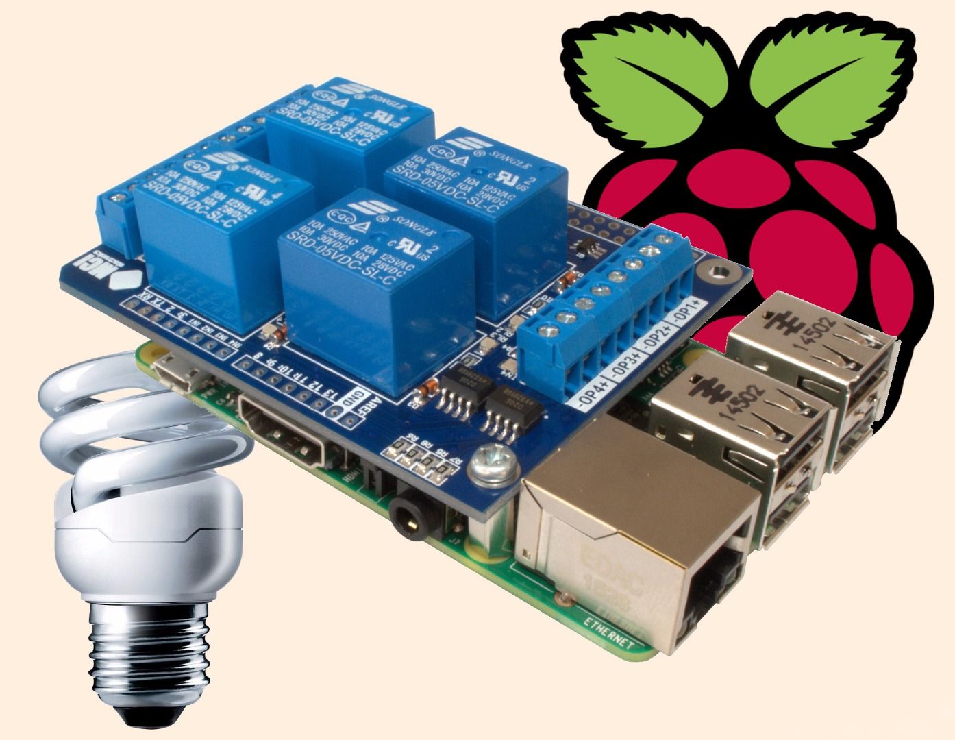 4-Relay Shield + Raspberry Pi B+ (V2 B) : 11 Steps - Instructables