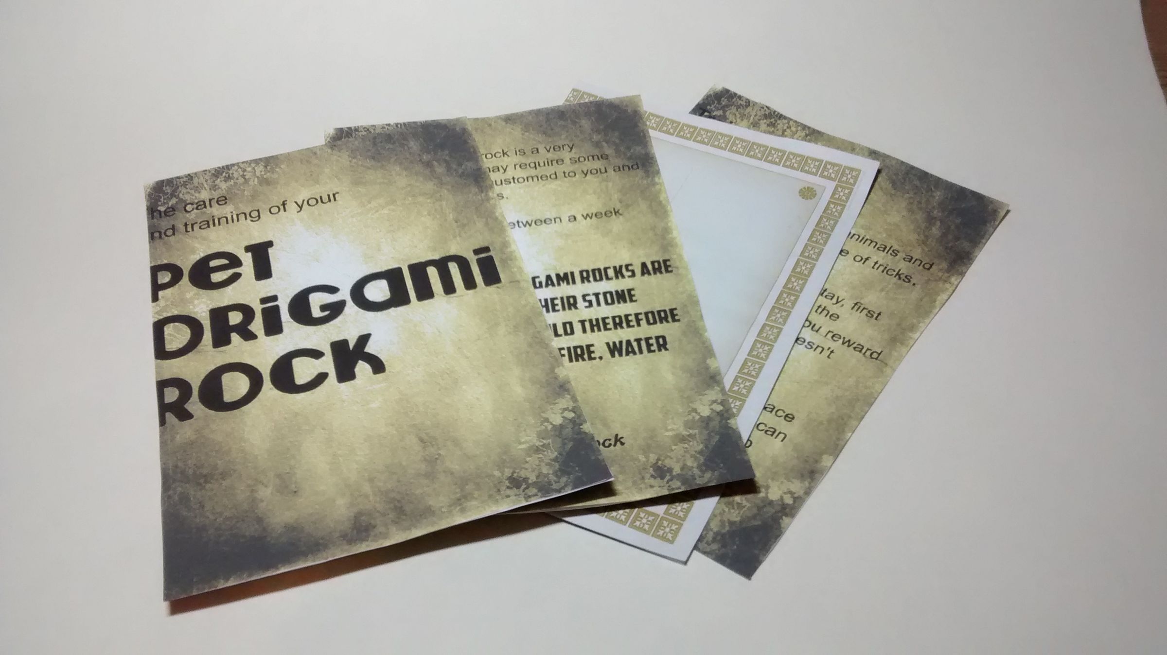 Pet Origami Rock and Manual : 4 Steps - Instructables