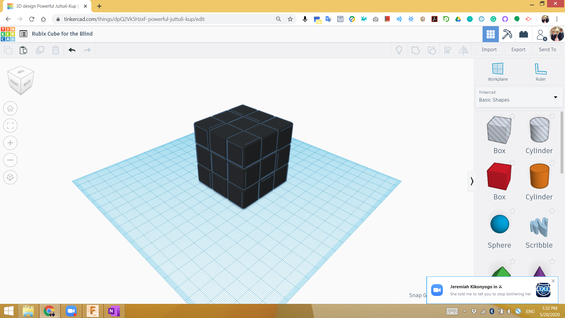 3D Printed Rubix Cube for the Blind or Color Blind : 4 Steps ...