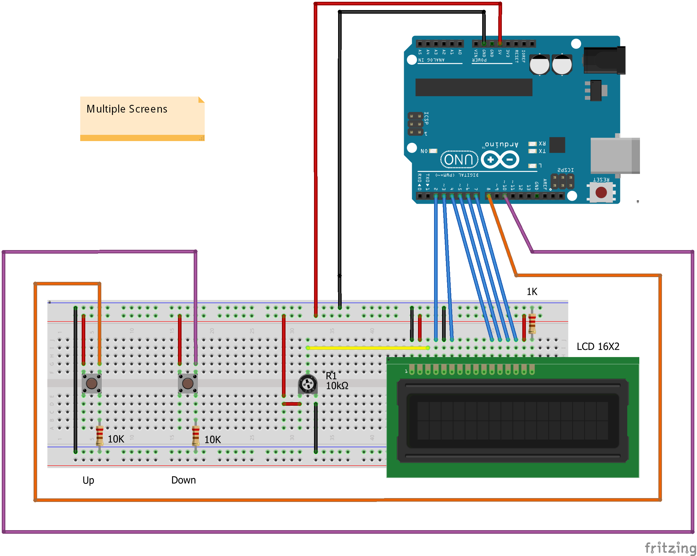 Arduino LCD 16x2. Turn Single Screen Into Multiple Screens. : 5 Steps ...