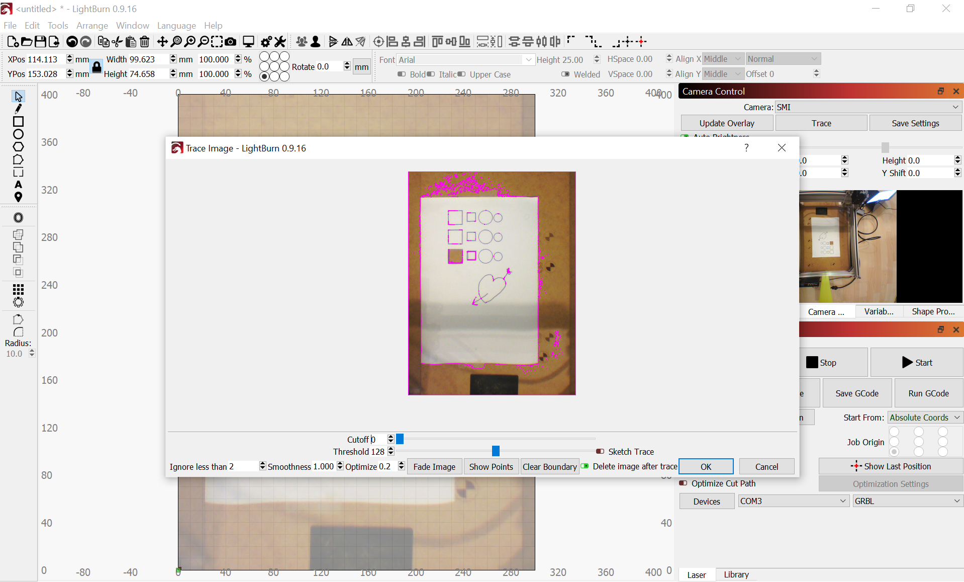 Lightburn With Camera - Laser Object Alignment and Tracing : 7 Steps - Instructables