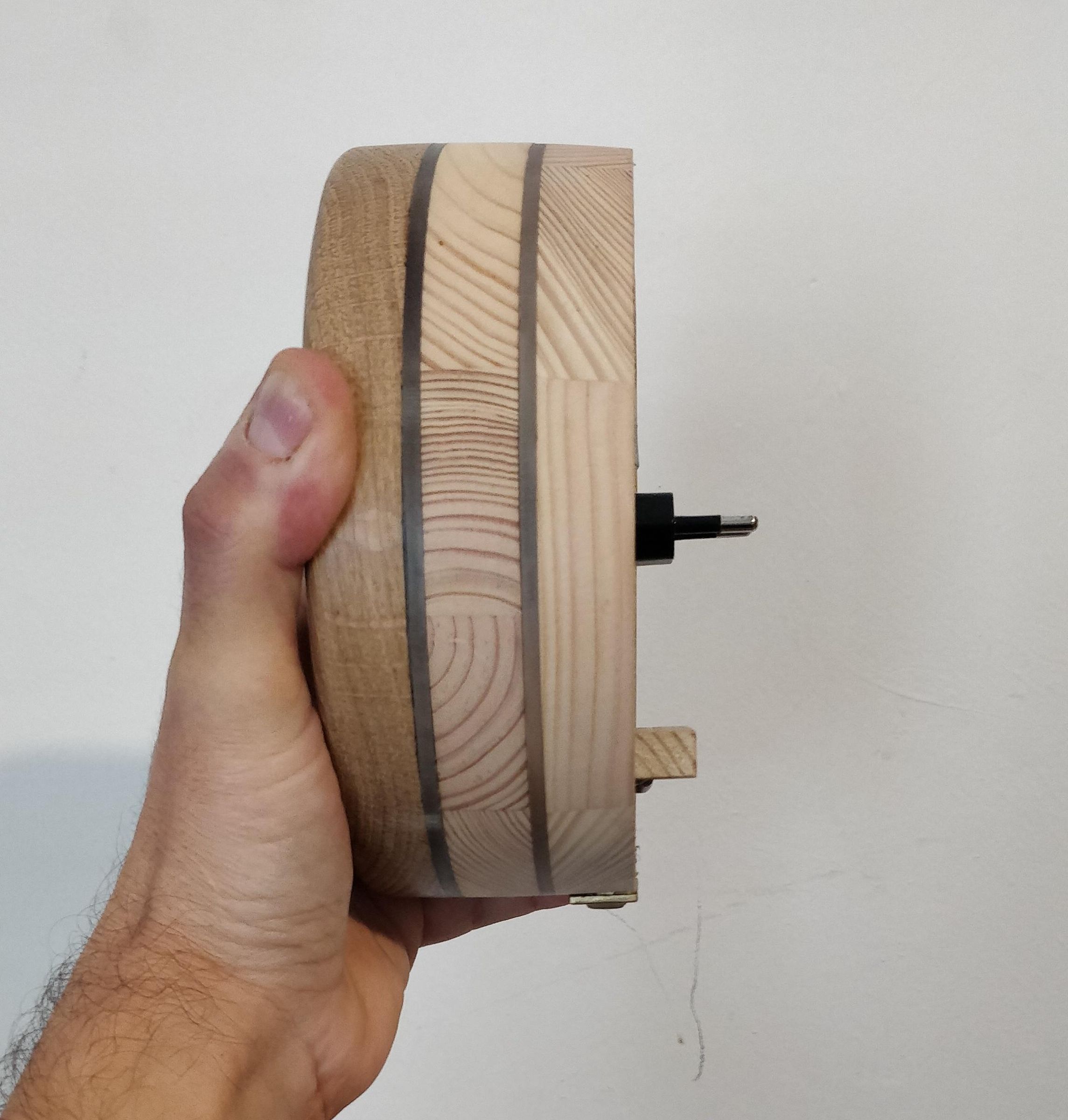 Plug-in Round Wood Wall LED Lamp | Portable Circle Socket Plug Night ...