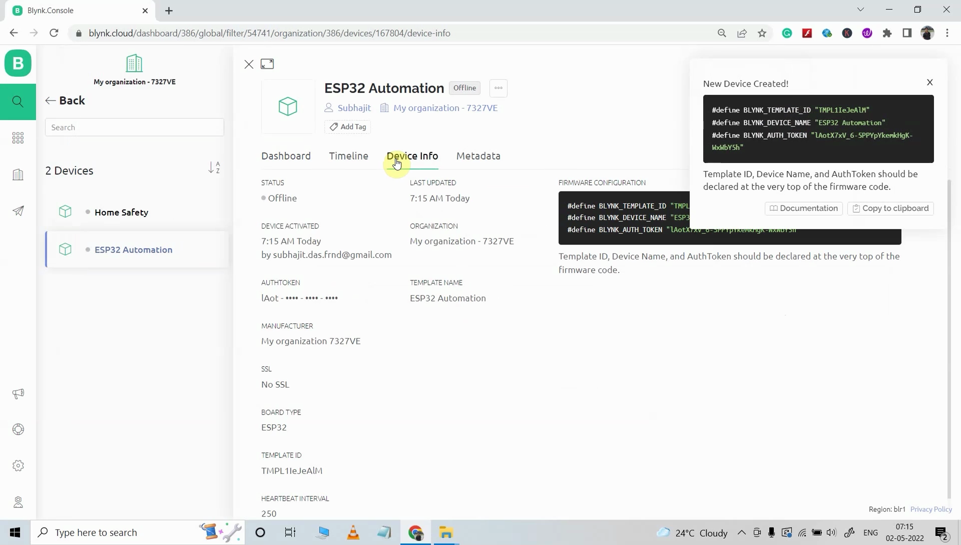 IoT Project Using ESP32 Blynk With Fan Speed Control and Sensor : 16 ...