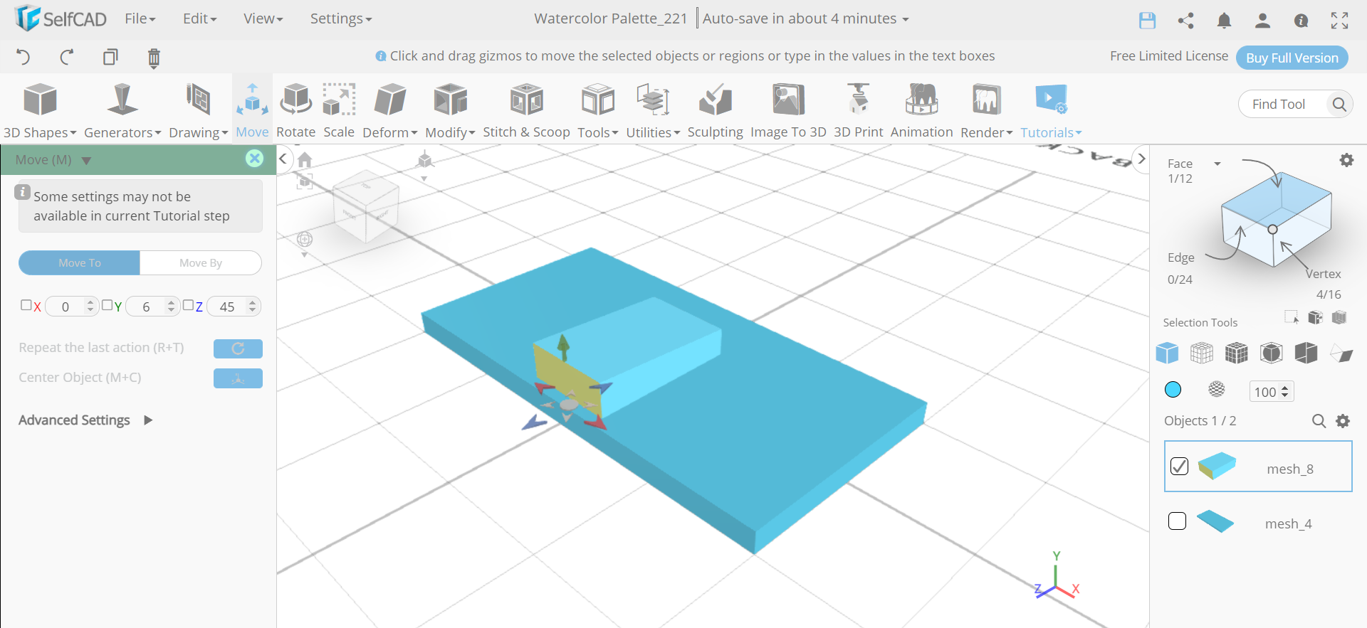 HOW TO CREATE a 3D WATERCOLOUR PALETTE WITH 3D MODELLING SOFTWARE : 8 ...