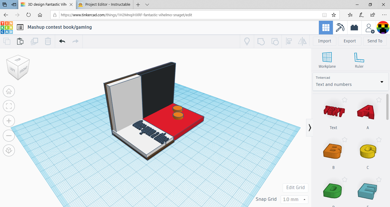 Mashup Tinkercad Book/gaming Project : 8 Steps - Instructables