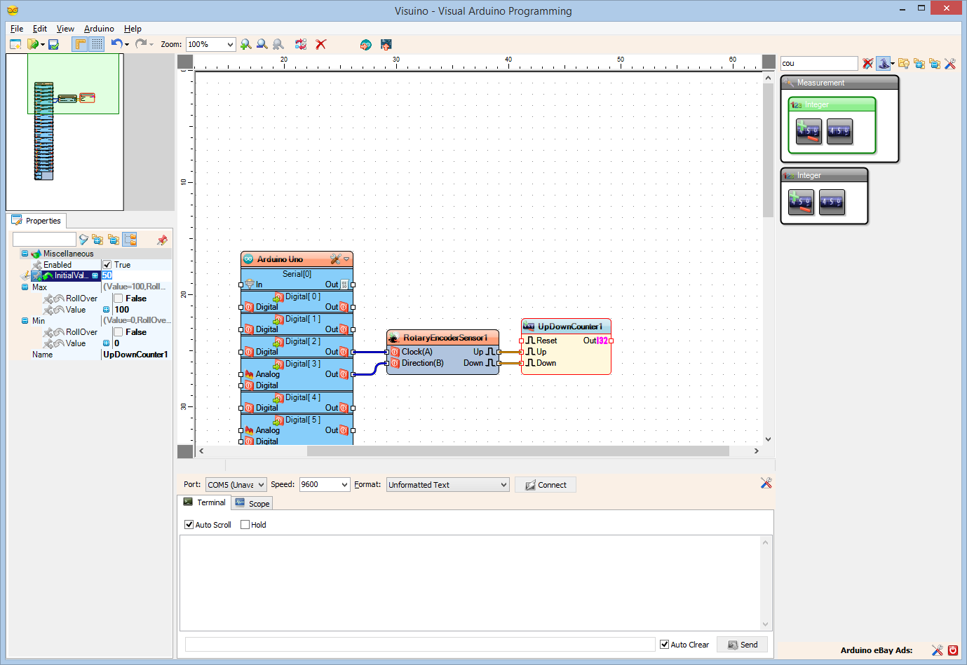 Arduino Nano and Visuino: Control Servo With Rotary Encoder : 11 Steps ...