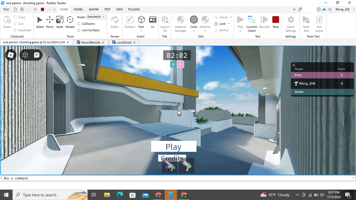First Person Cyberstrike Shooting Game (Roblox) : 8 Steps - Instructables
