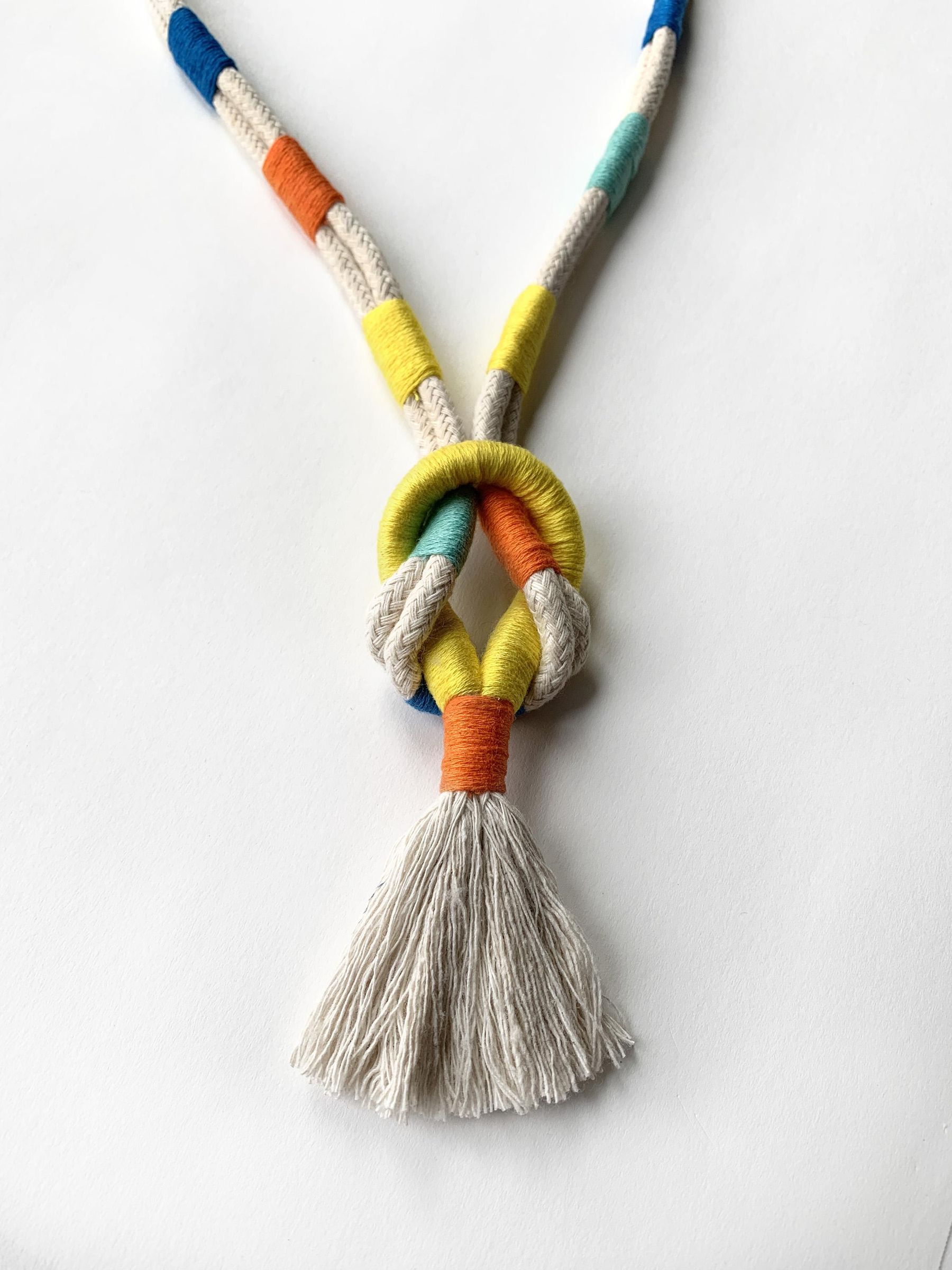 Colorful Rope Macrame Knot Necklace With Tassel : 8 Steps (with ...
