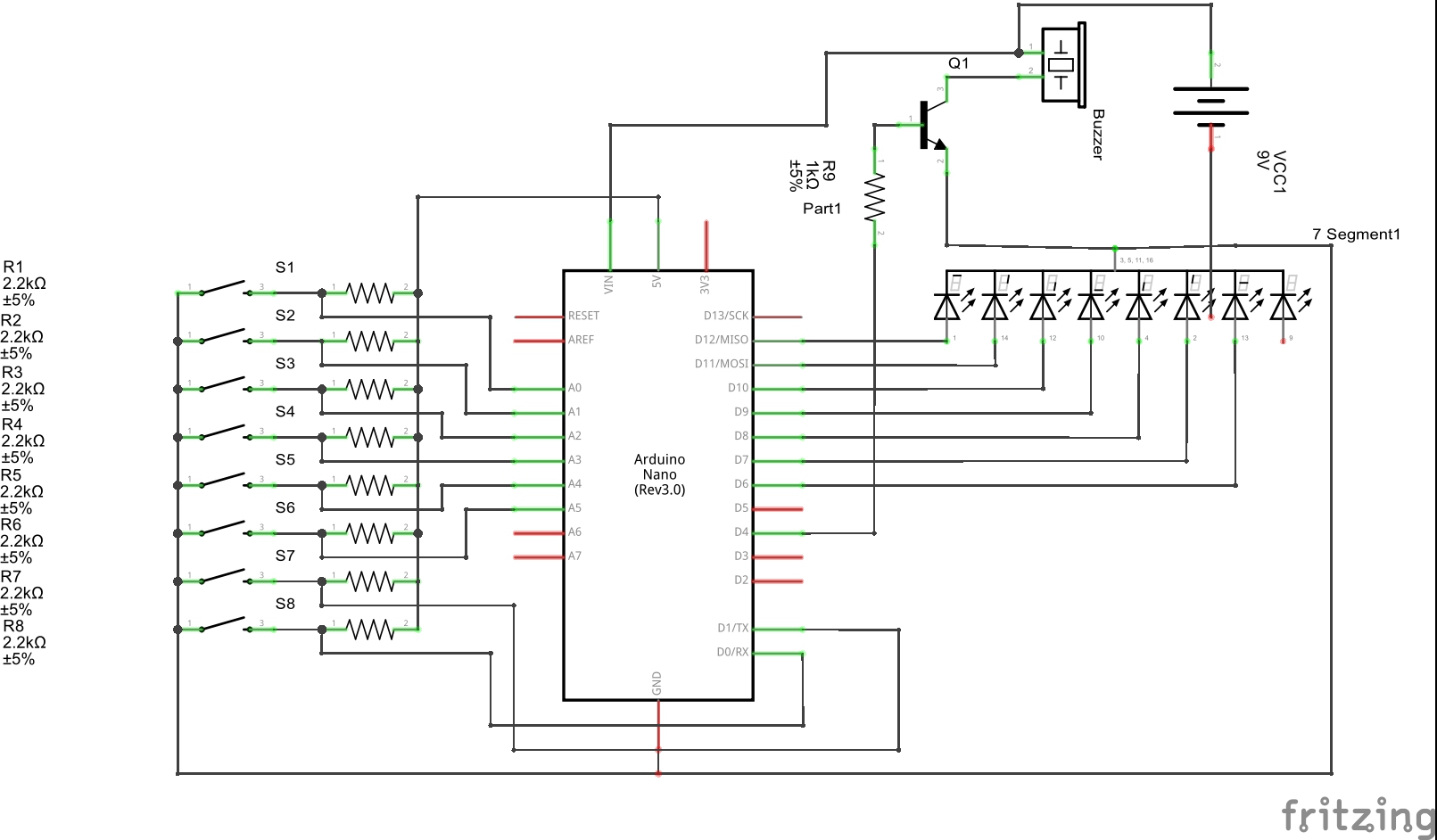 Quiz Buzzer Circuit Diagram