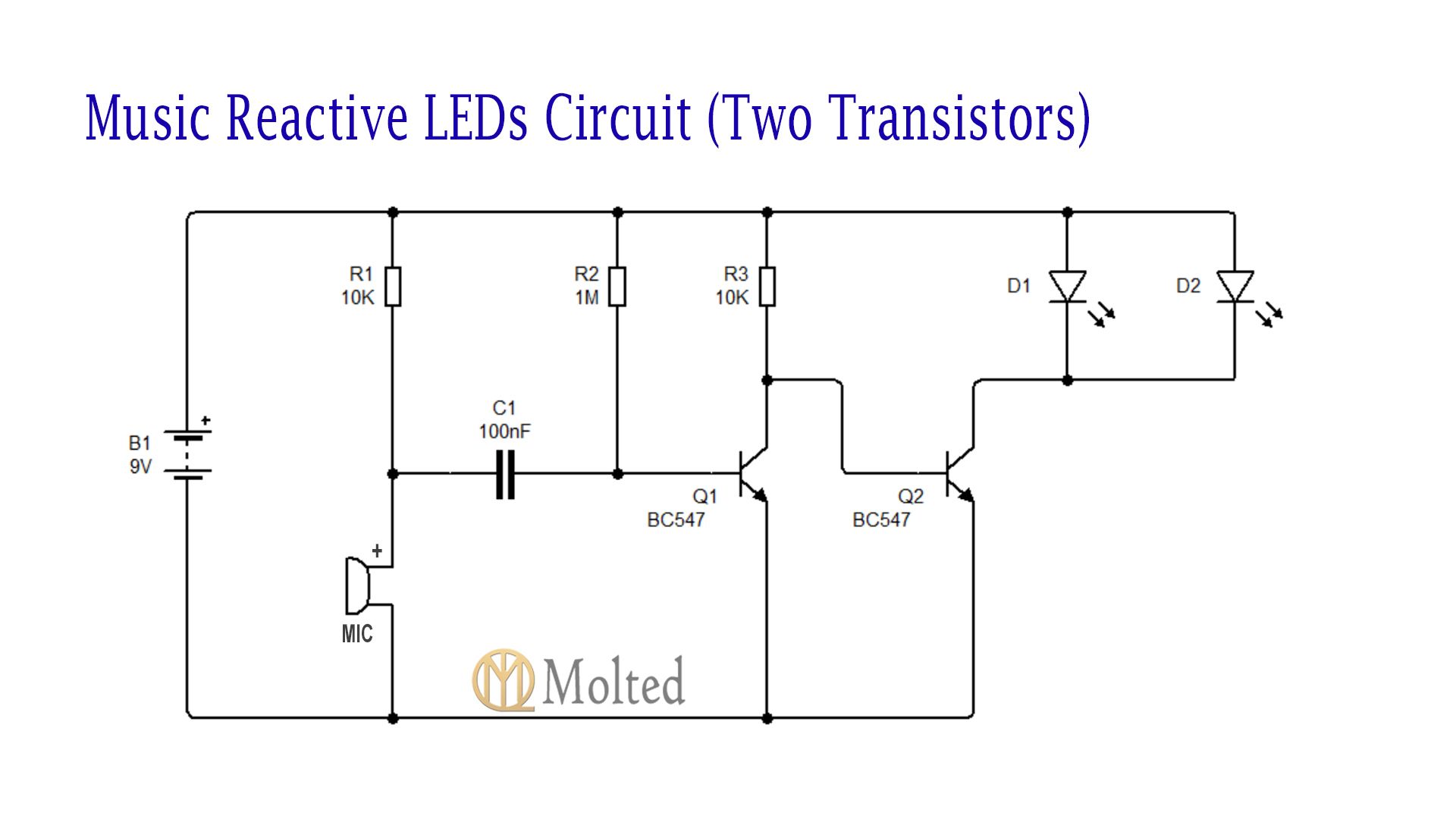 4 Music Reactive LEDs Circuits|| MIC/AUX Cable/Speaker : 3 Steps - Instructables