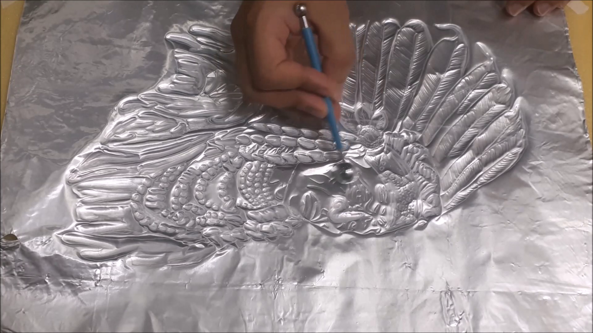 How to Make Red Indian Embossed Painting / Metal Art : 4 Steps (with ...