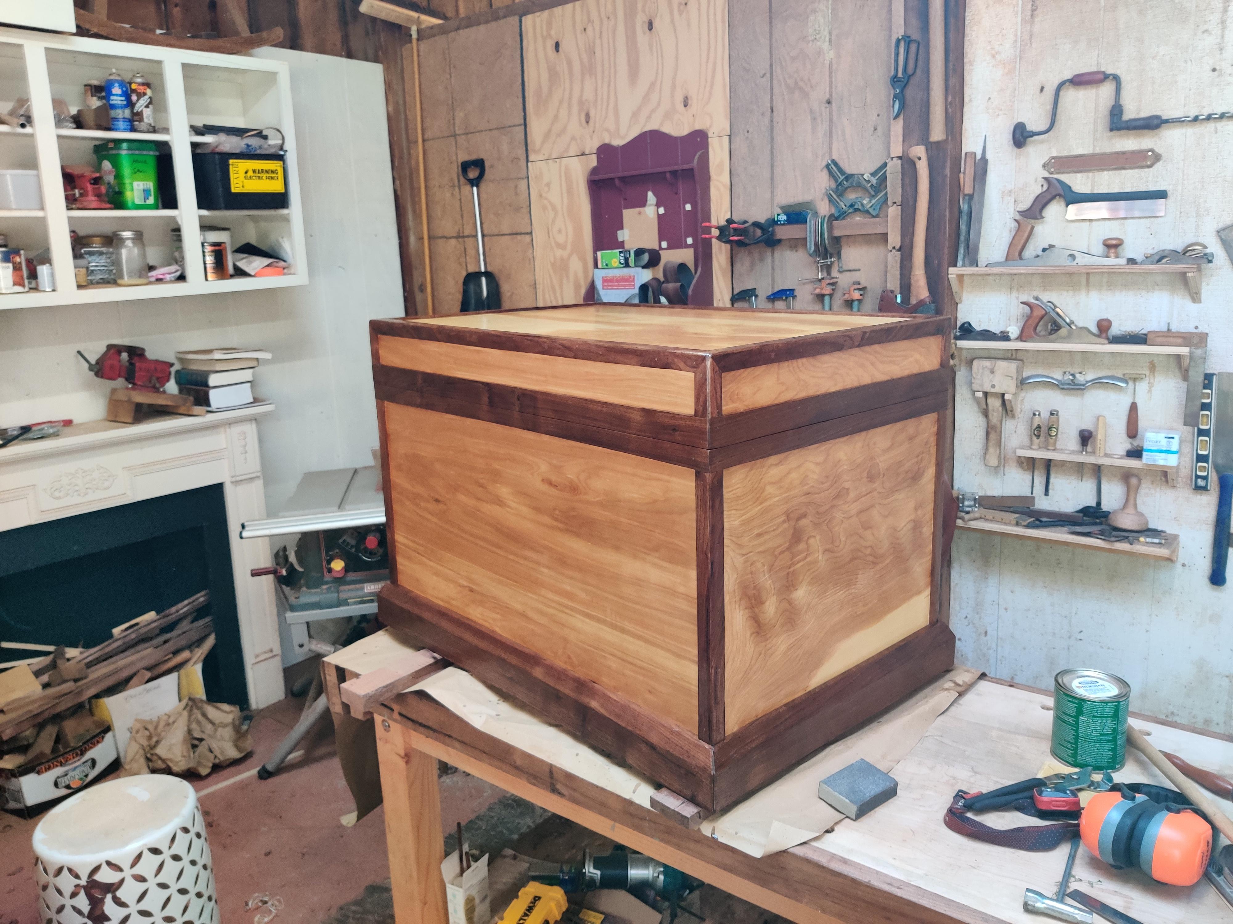 No-waste Plywood Trunk With Lid Storage and Walnut Trim : 16 Steps ...