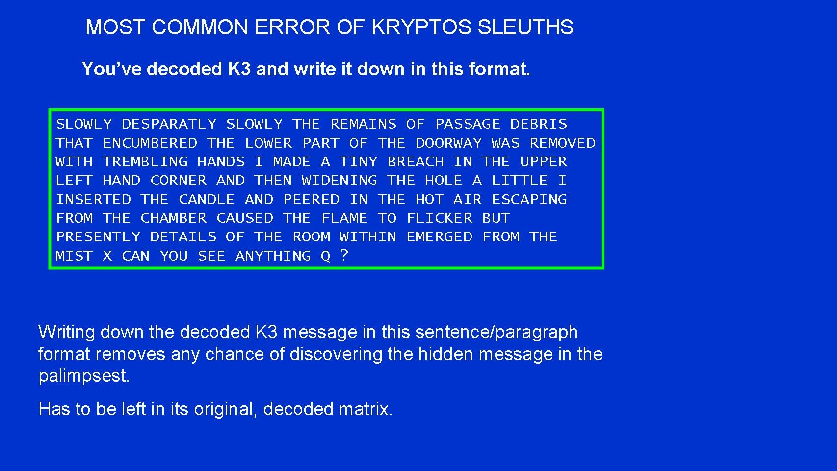 How to Solve Sanborn's Kryptos: Part 9 - K3 Palimpsest : 11 Steps ...