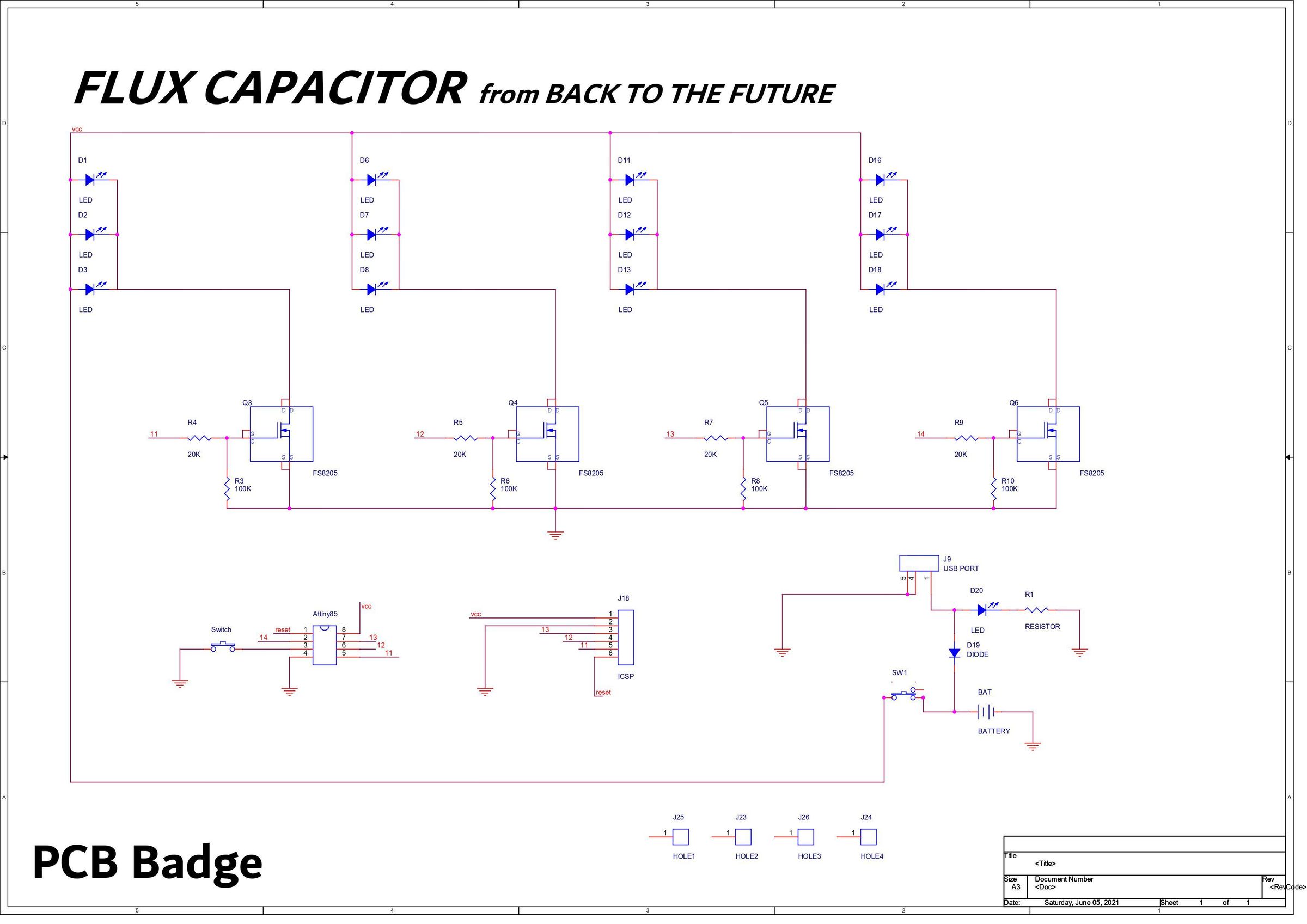 Flux Capacitor PCB Badge : 10 Steps (with Pictures) - Instructables