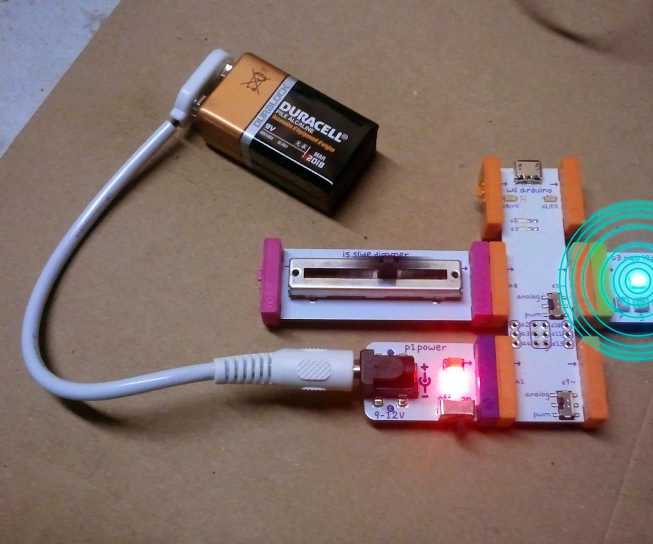 June 2014 Bulid Night: LittleBits Slider Blink : 4 Steps - Instructables